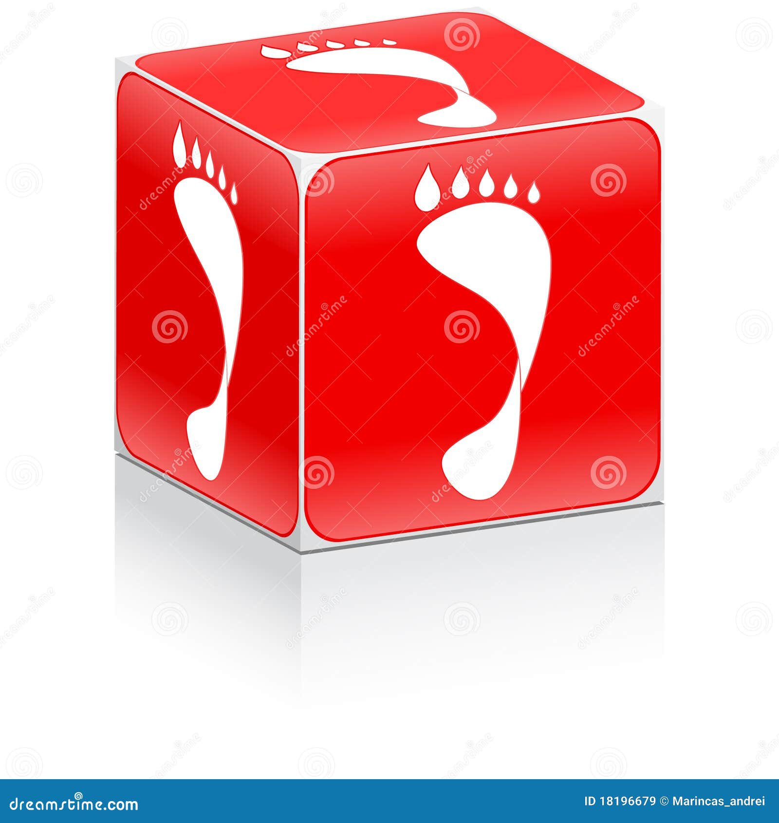 Red Box with Footprint on it Stock Vector - Illustration of vector ...
