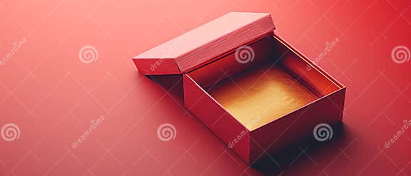 A Red Box with a Gold Ring Inside on a Red Surface Stock Illustration ...