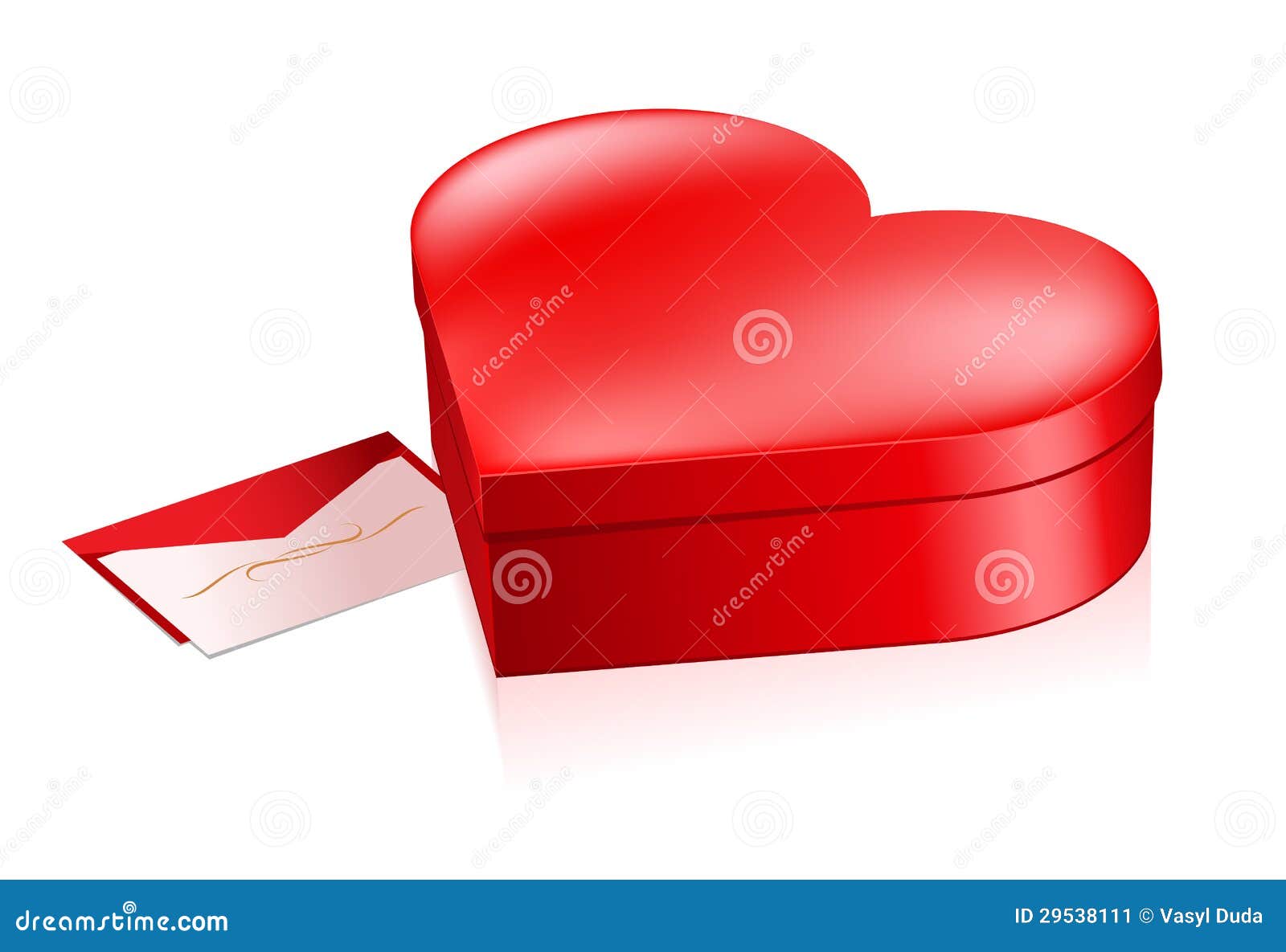 Red box in heart shape stock vector. Illustration of marry - 29538111