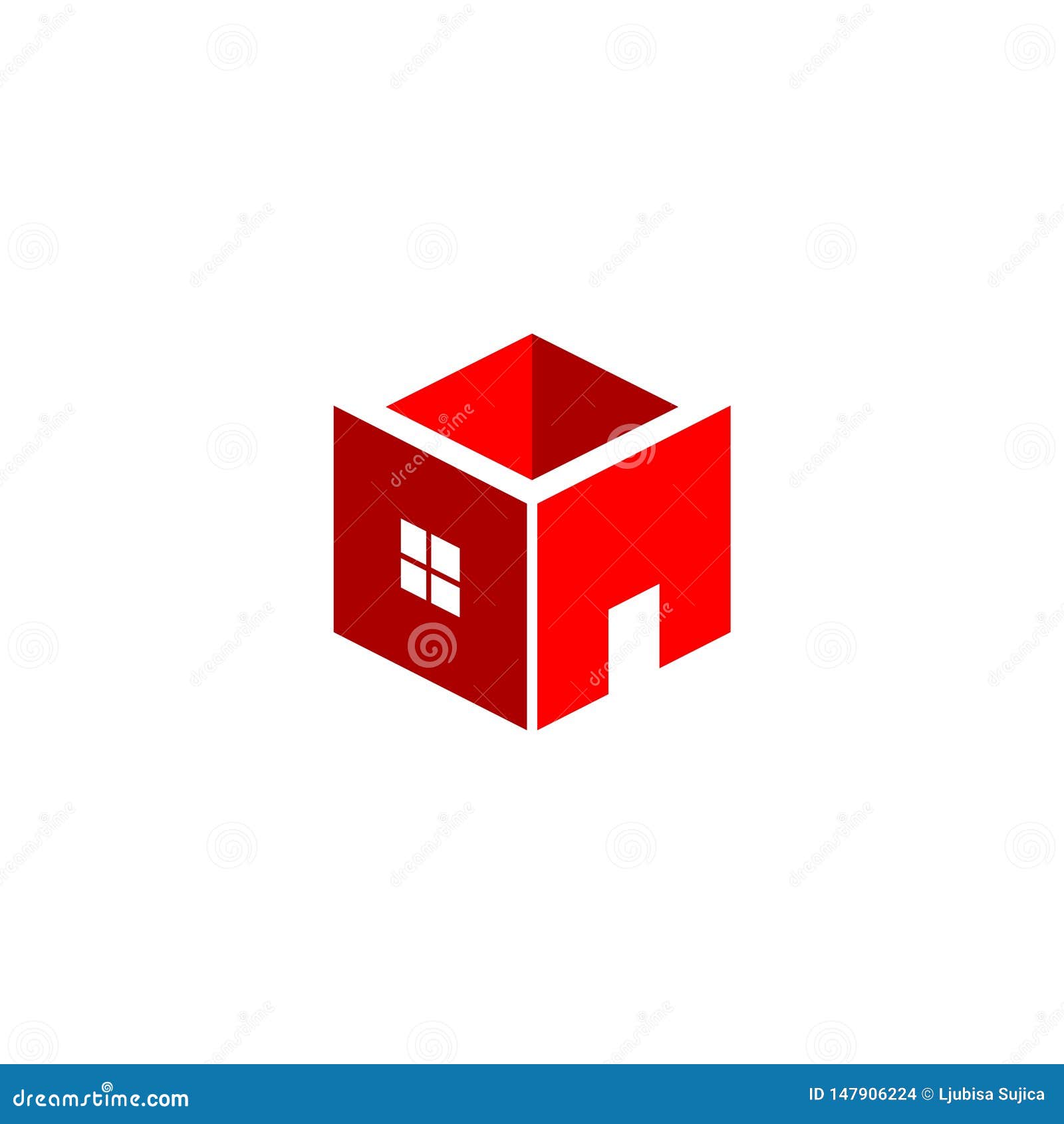 Red Box House Icon Logo Design Element Stock Vector - Illustration of ...