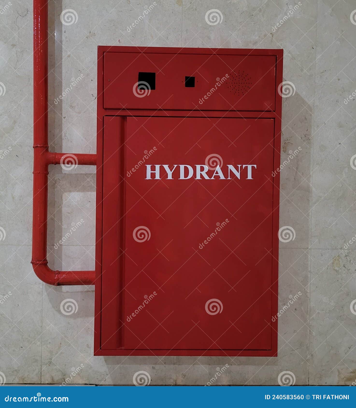 The Red Box Hydrant on the Wall Stock Photo - Image of brick, door ...
