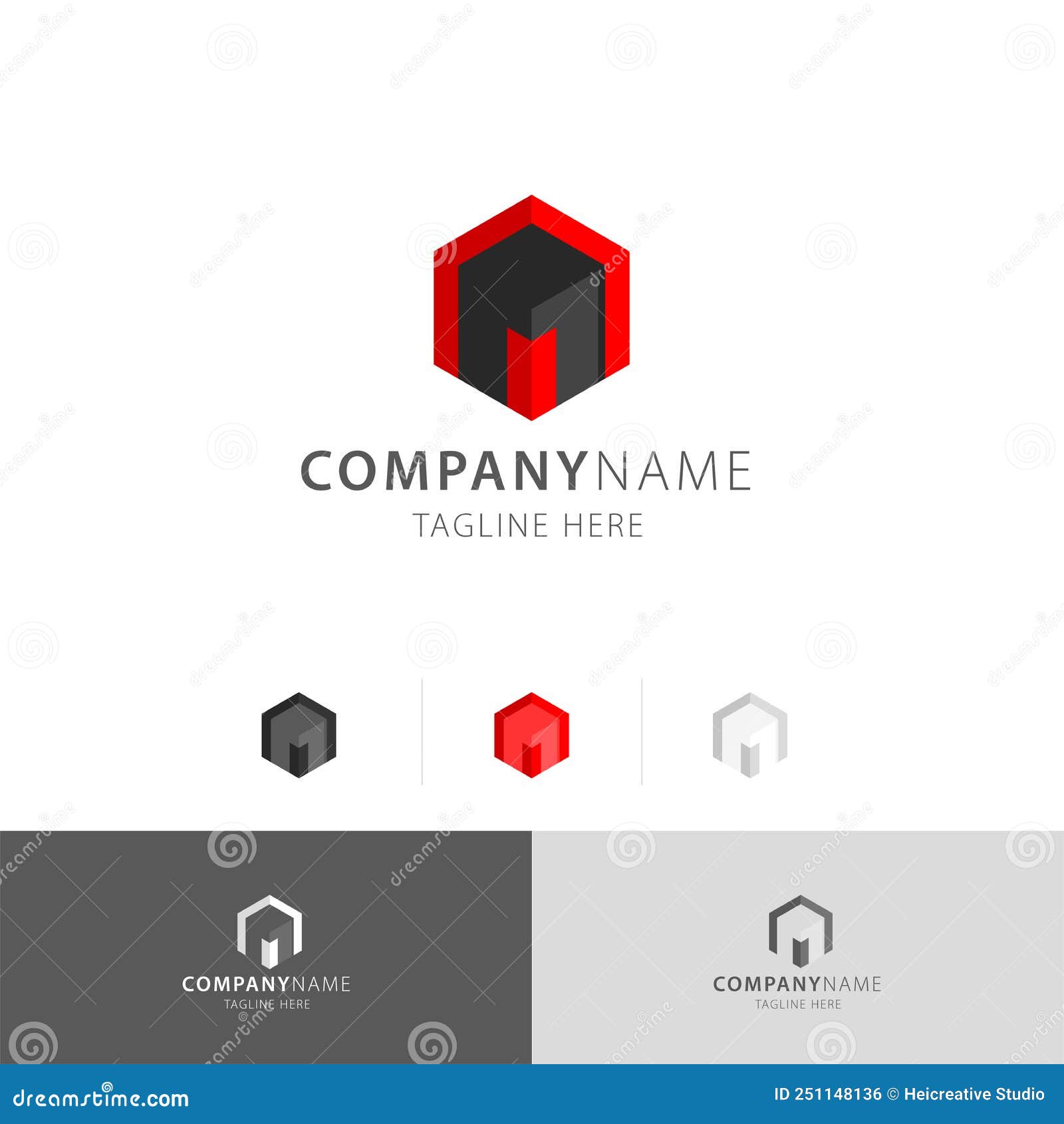 Red Box Letter M with Cube Black Logo Vector Stock Vector ...