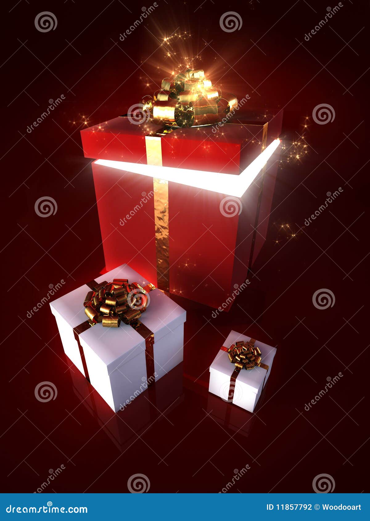 Red box with magic inside stock photo. Image of rays - 11857792