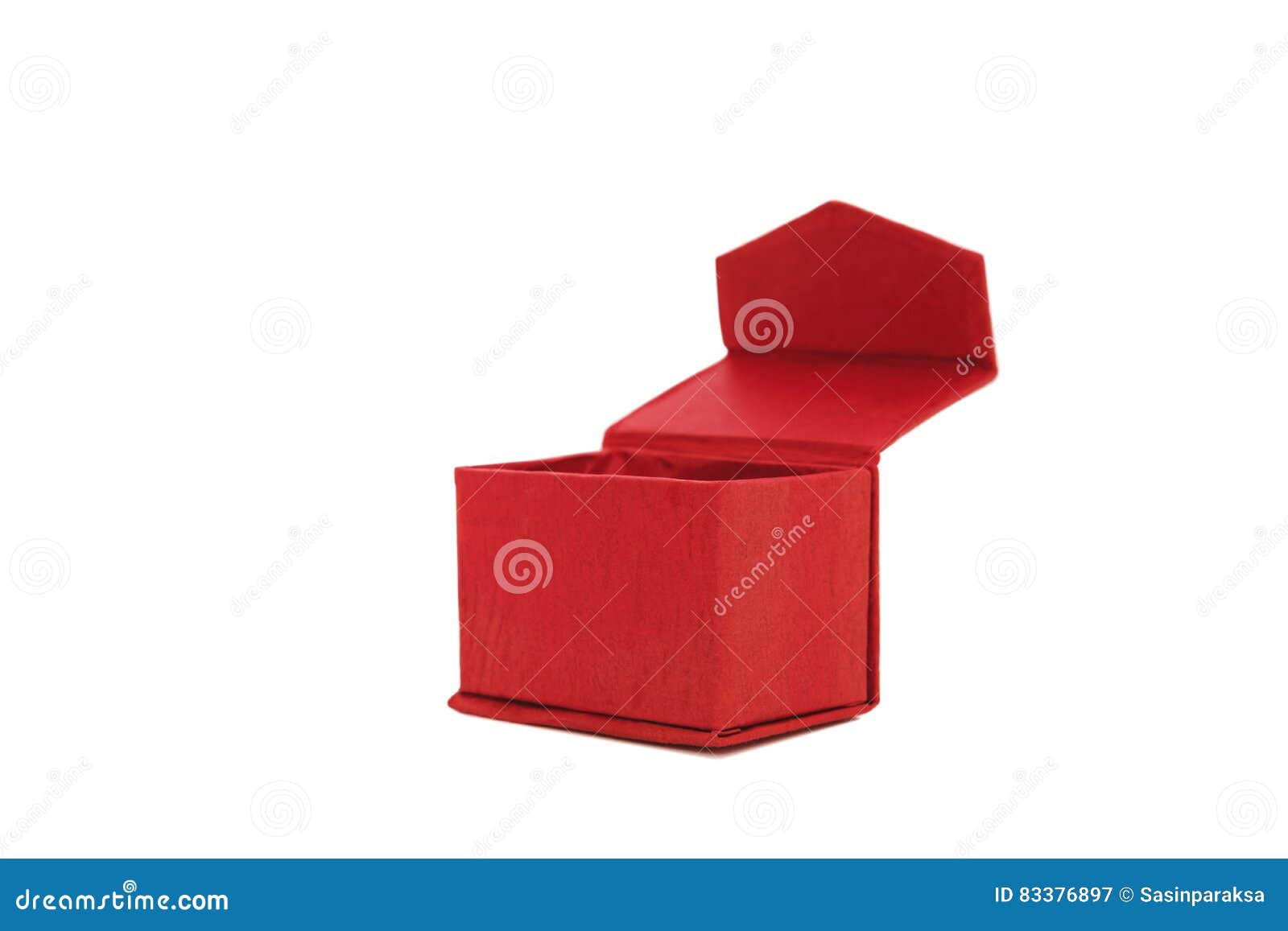Red Box Opened, Isolated on White Background Stock Image - Image of ...