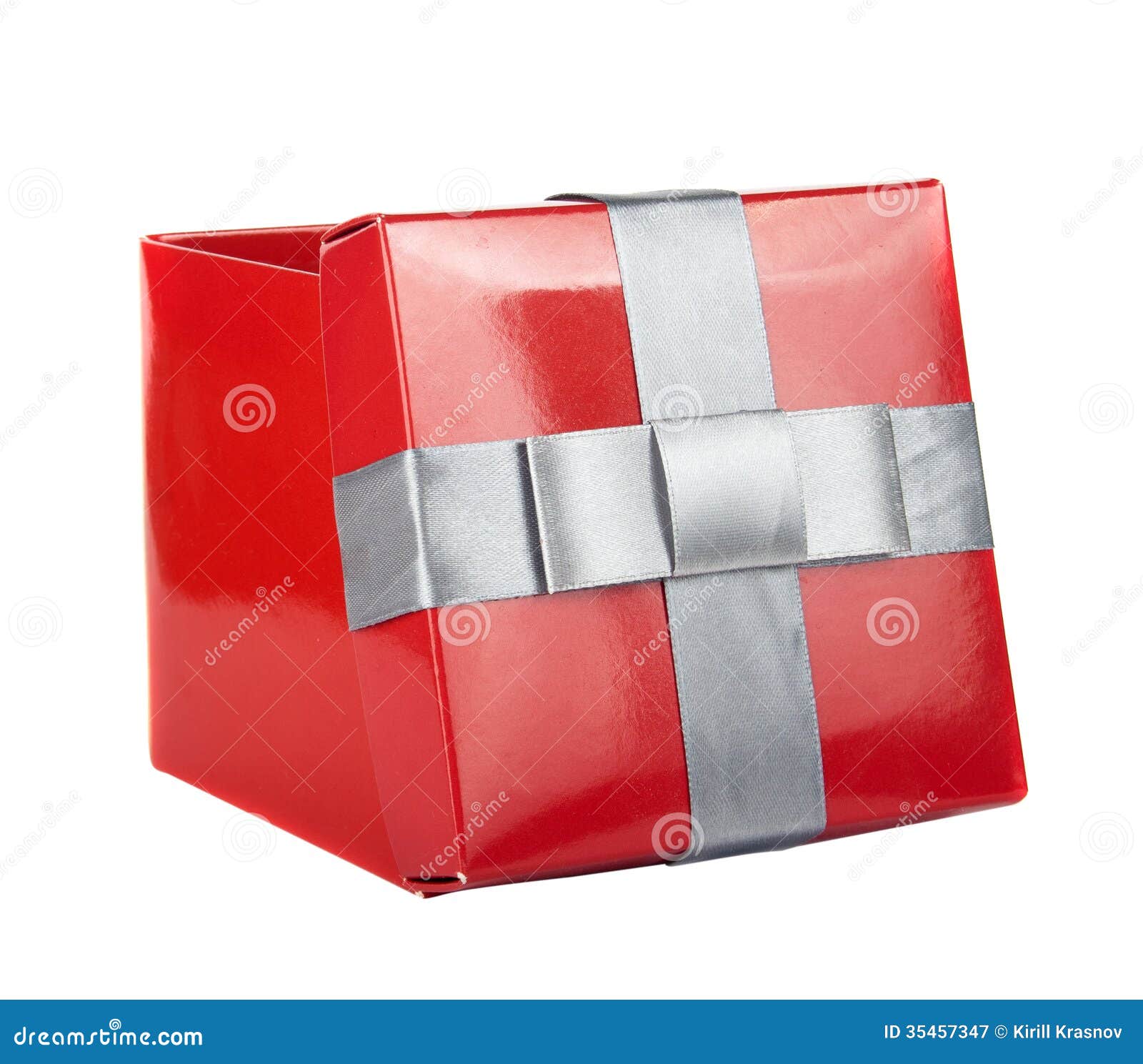 Red Box and Ribbon on White Backgrounds Stock Image - Image of ...