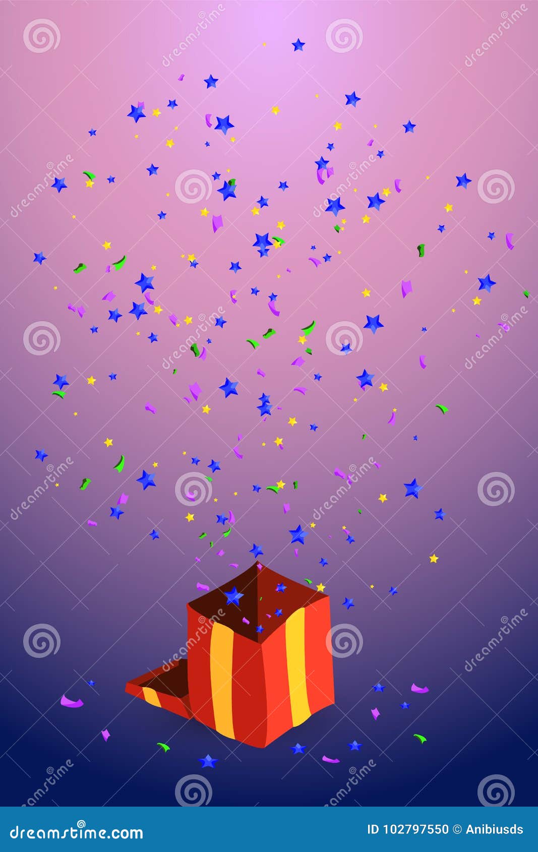 Red Box-surprise, Explosion Stock Vector - Illustration of confetti ...