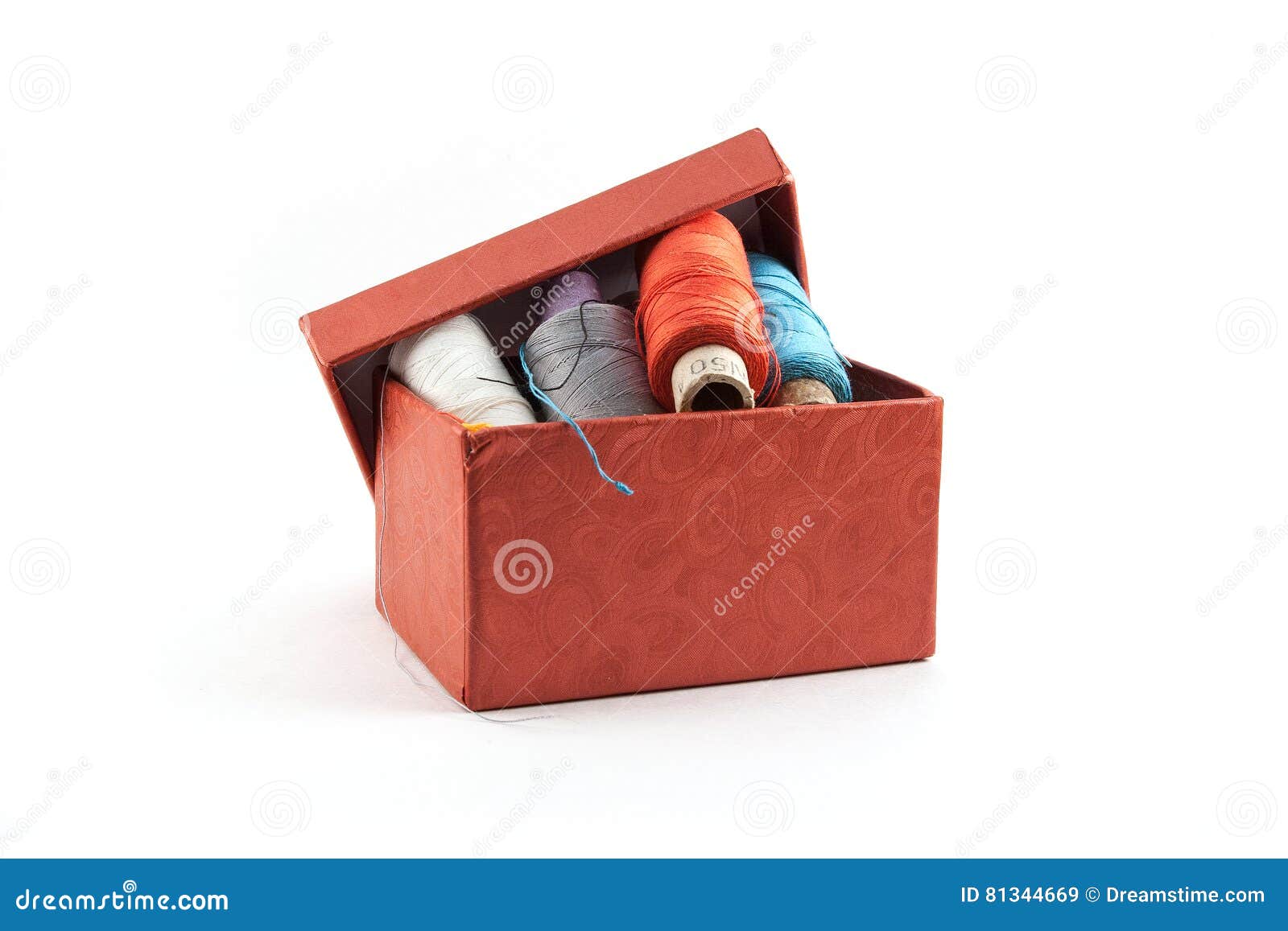 Red box for thread stock image. Image of jars, close - 81344669