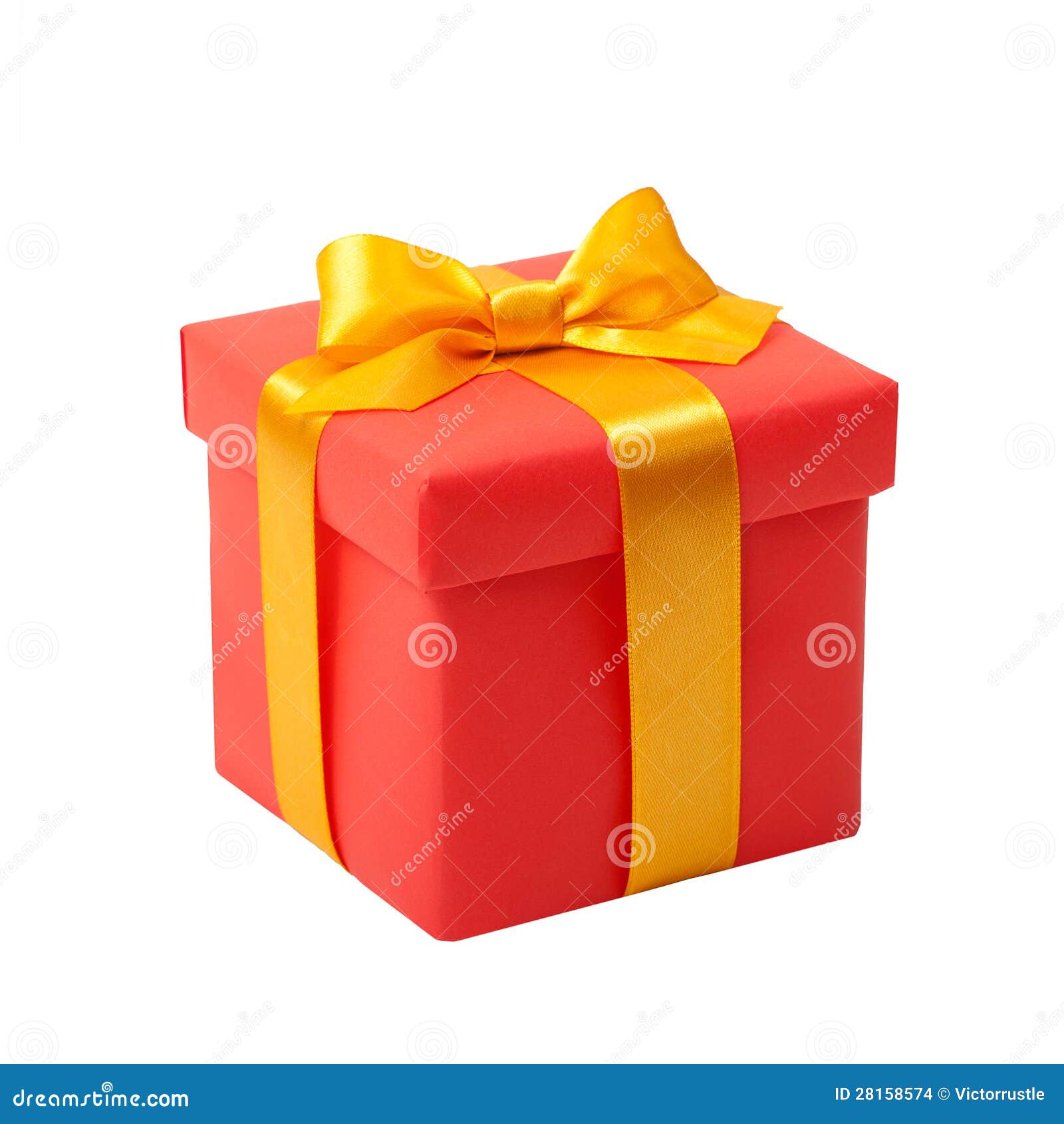 Red Box with Yellow Bow As a Gift Stock Photo - Image of surprise ...