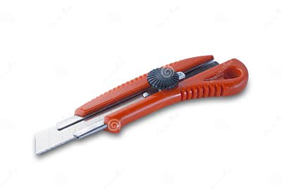 Red boxcutter, isolated stock image. Image of plastic - 13246247