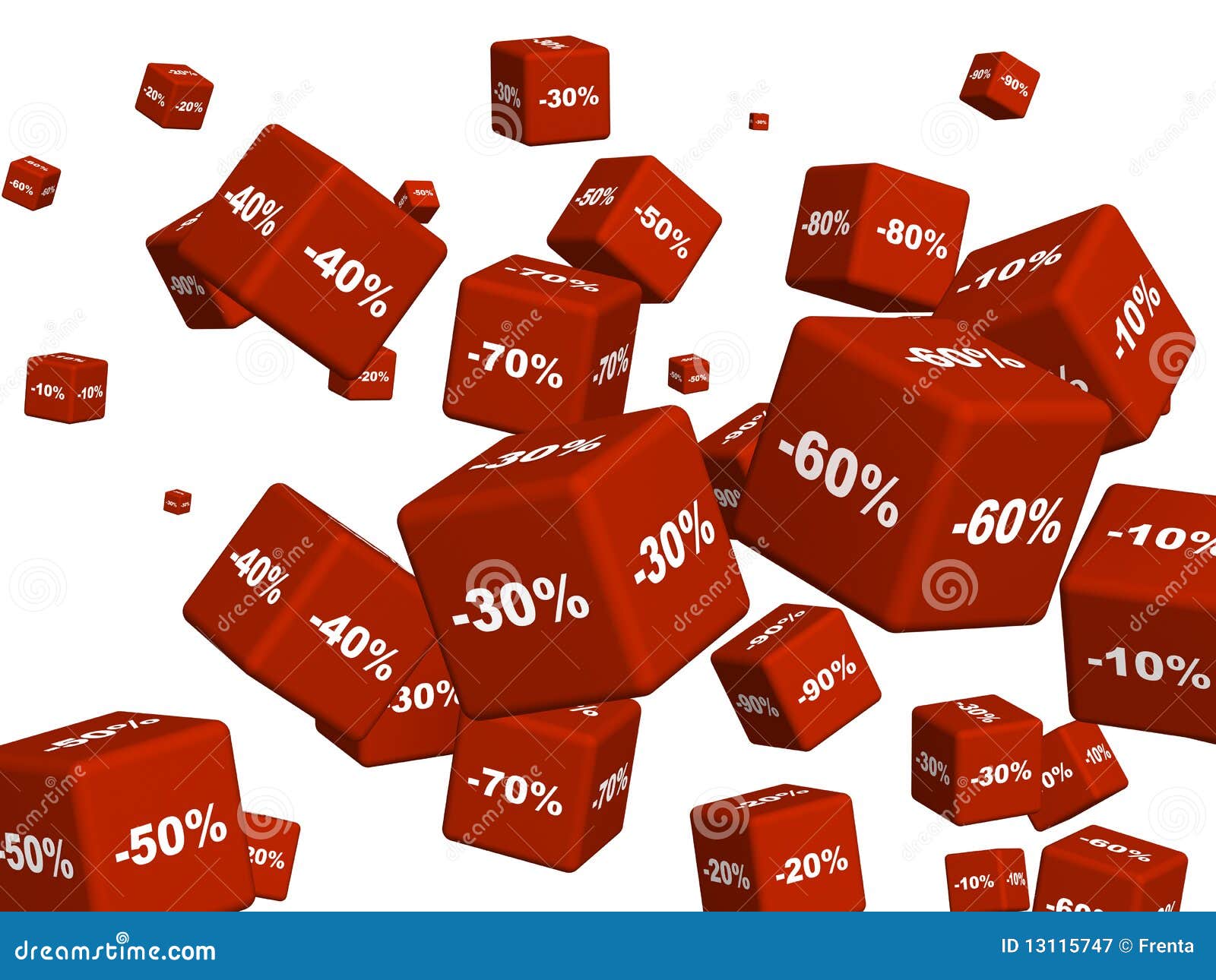 Red Boxes with the Goods at a Discount Stock Illustration ...