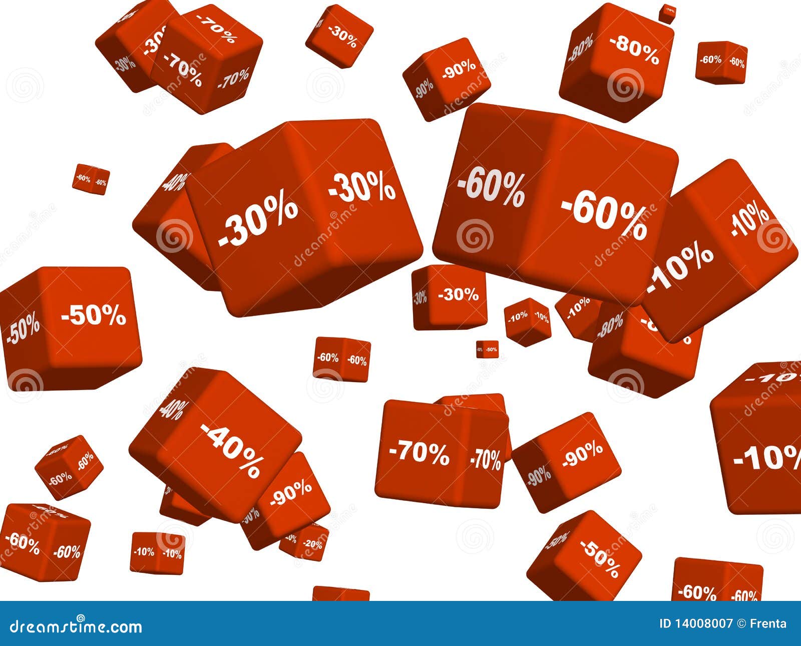 Red Boxes with the Goods at a Discount Stock Illustration ...