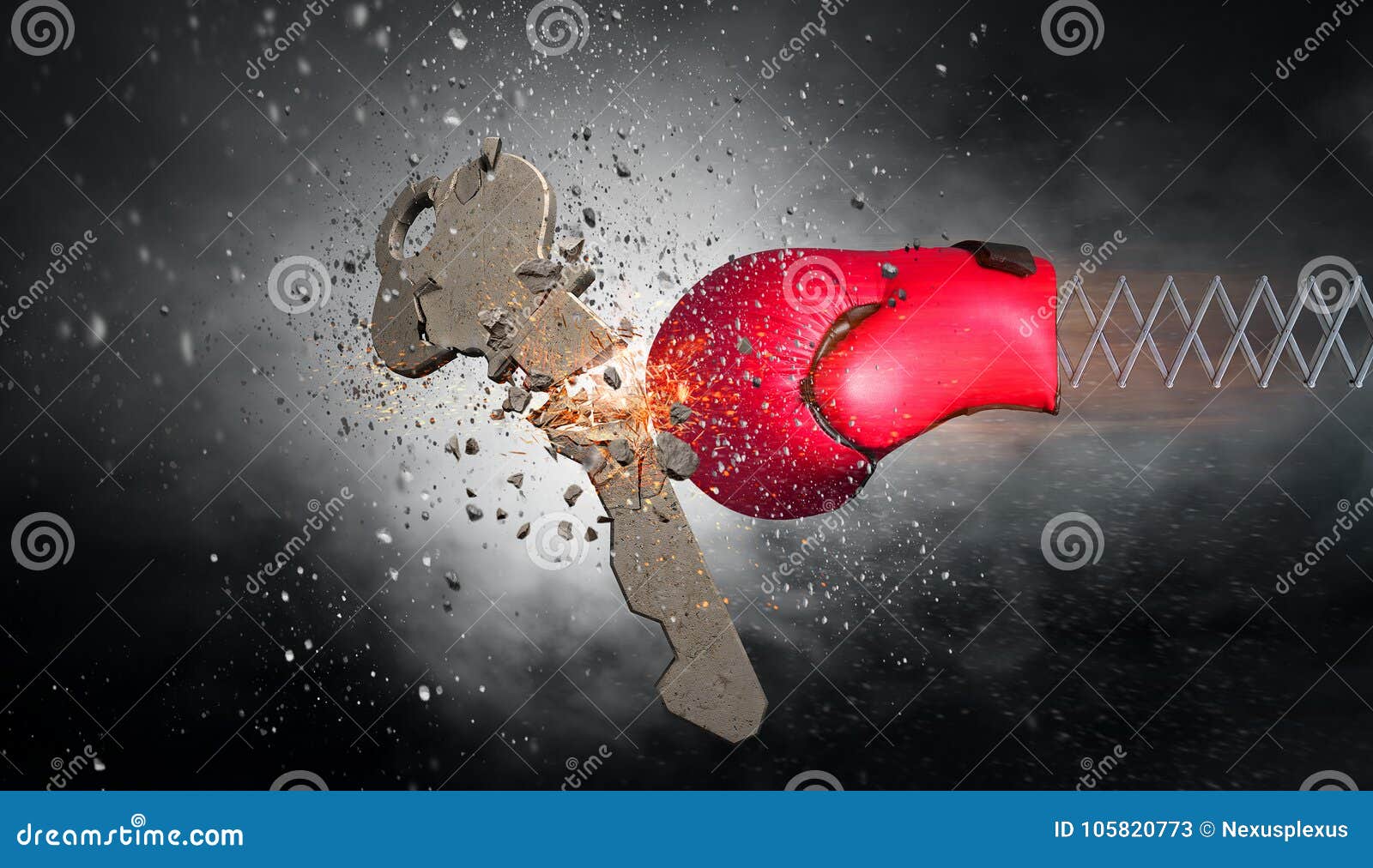 Boxing Glove Surprise . Mixed Media Stock Illustration - Illustration ...