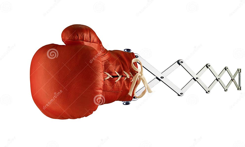 Red boxing glove on spring stock image. Image of punch - 79151251