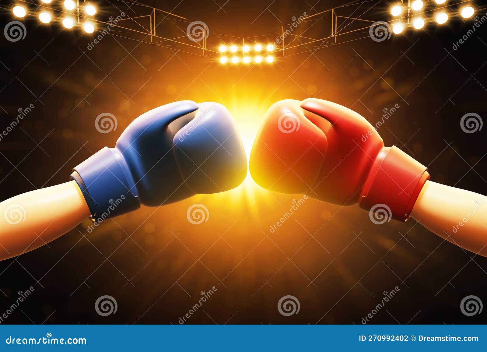 Red Boxing Glove Versus Blue Boxing Glove on 3d Illustrations Stock ...