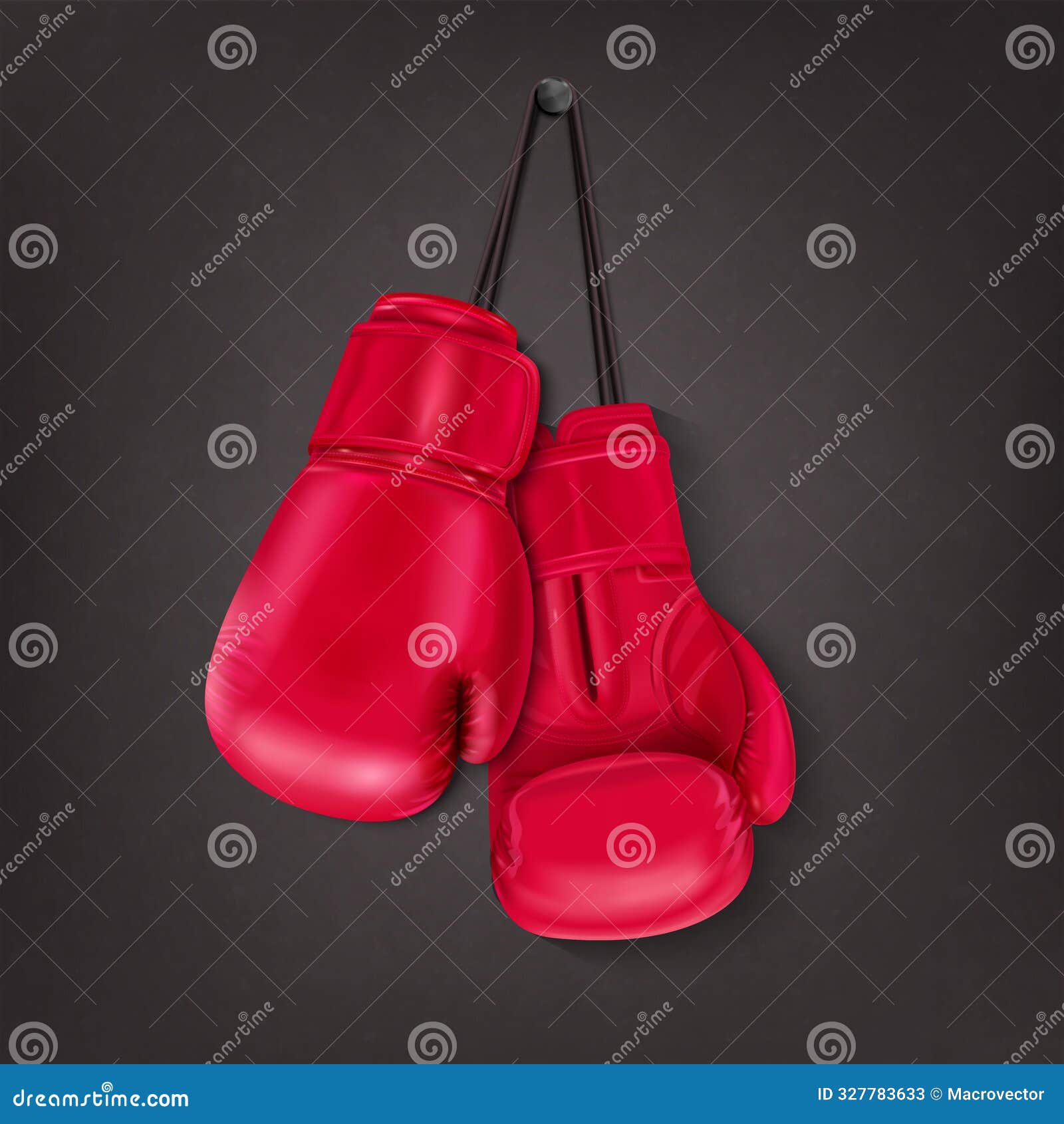 Red Boxing Gloves Realistic Composition Stock Illustration ...