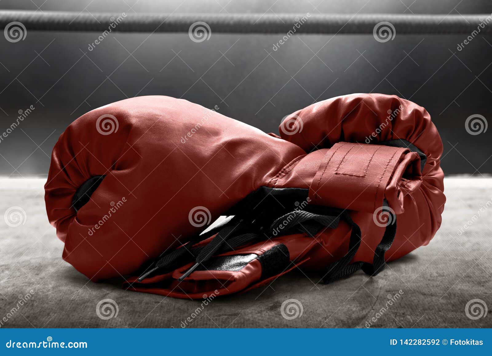 Red Boxing Gloves on the Ring Stock Photo - Image of knockout, fitness ...