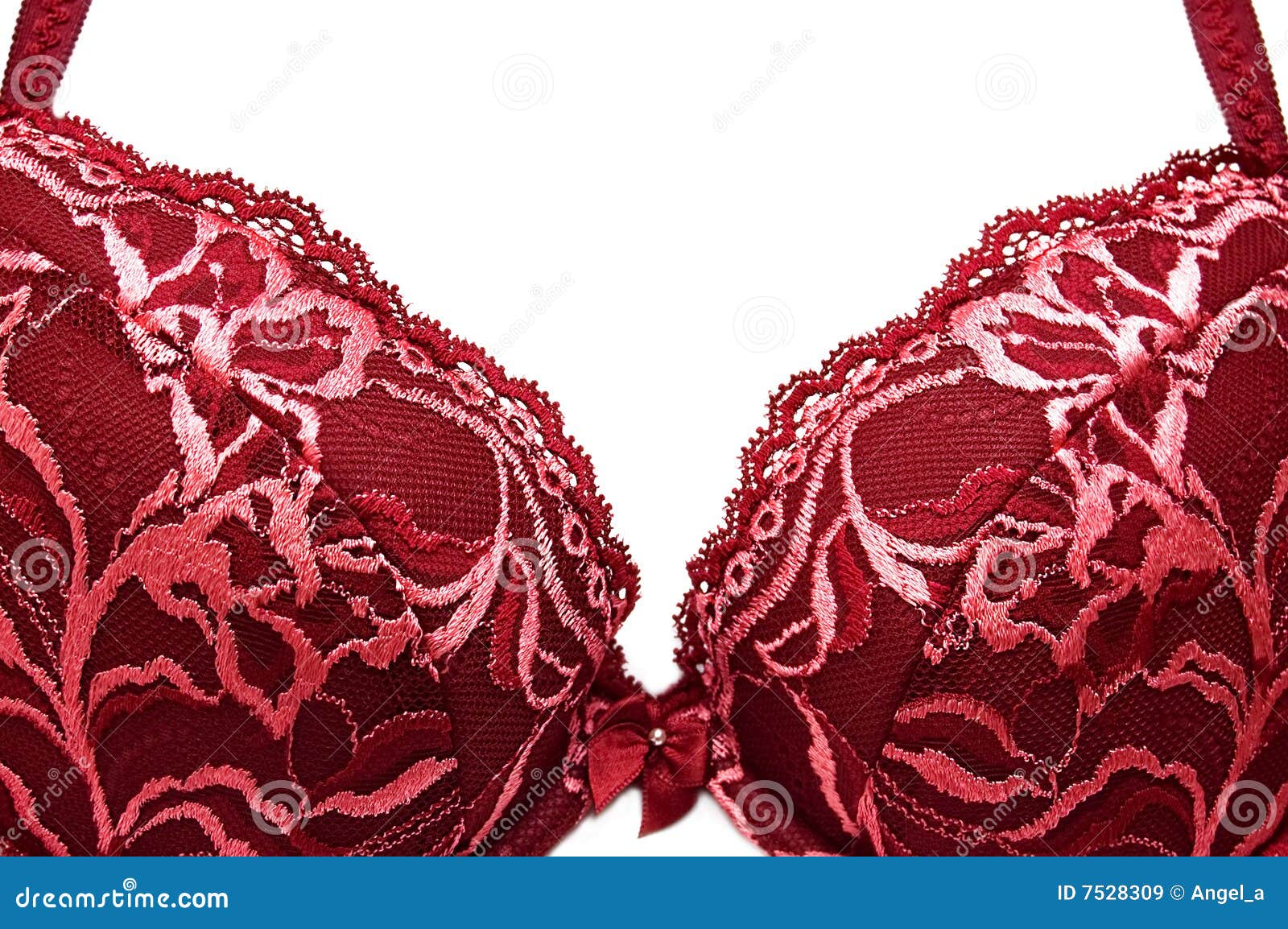 Red bra stock image. Image of lingerie, woman, white, satin - 7528309