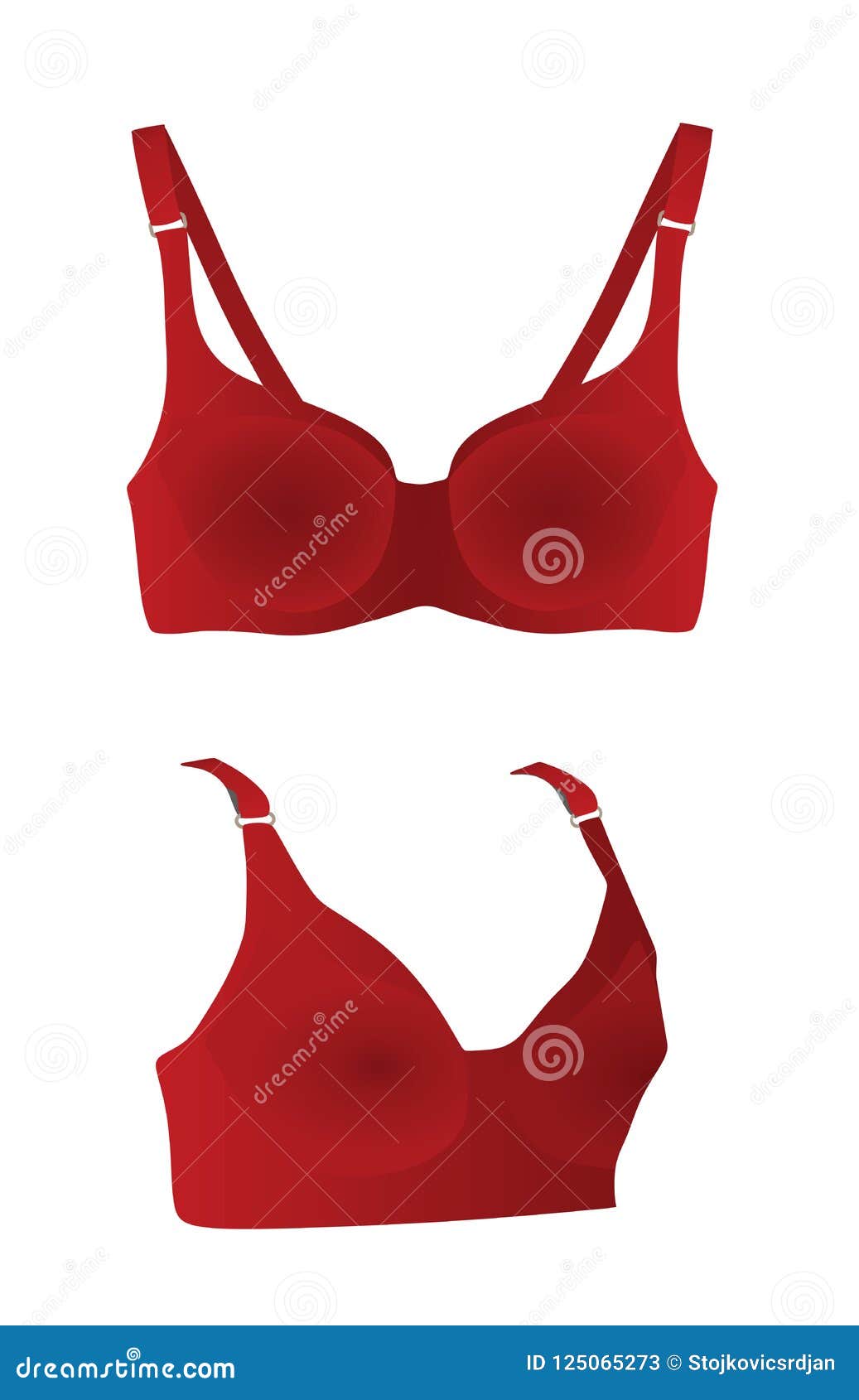 Red Bra. Front and Side View Stock Vector - Illustration of ...