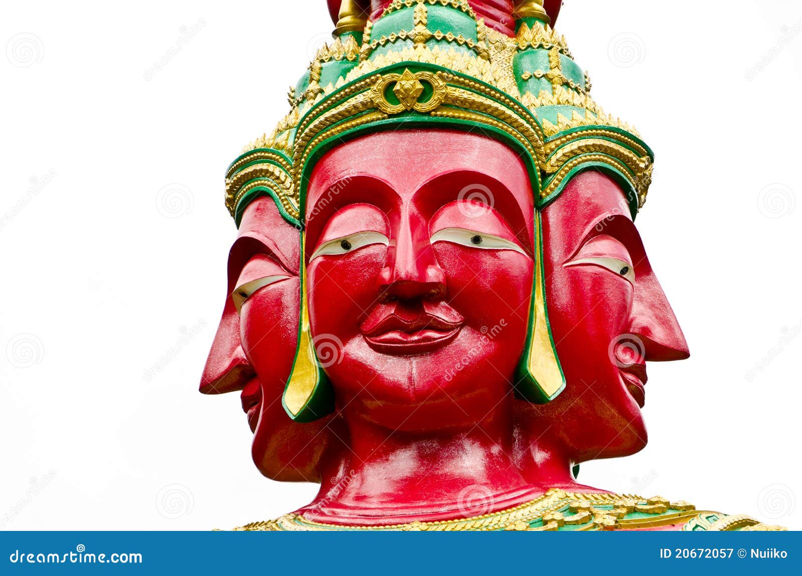 Red Brahma Face of Budha Image Stock Image - Image of buddhist, culture ...