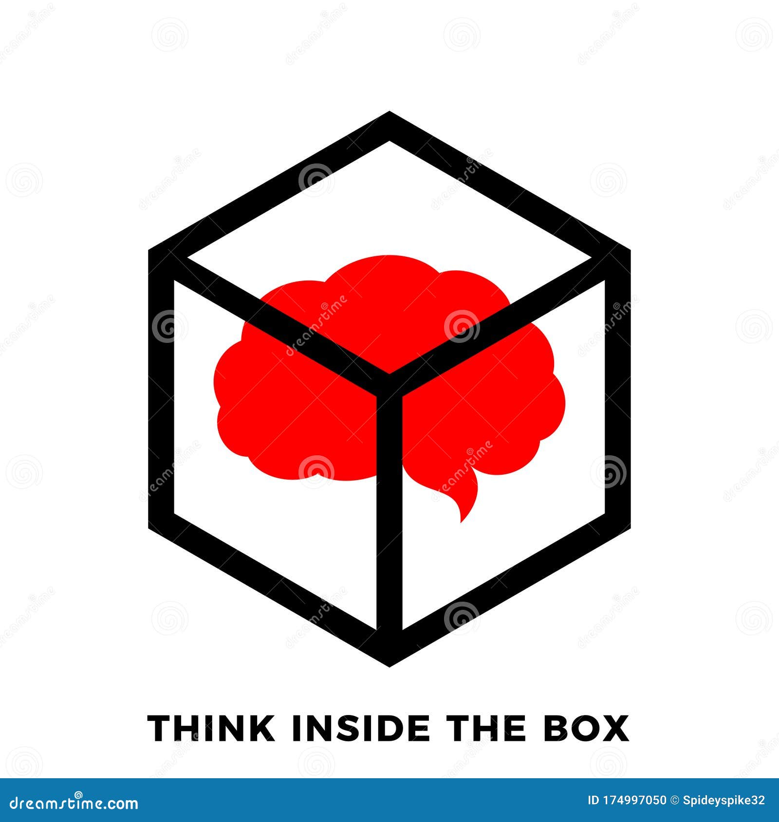 Red Brain Inside the Black Box Stock Vector - Illustration of concept ...