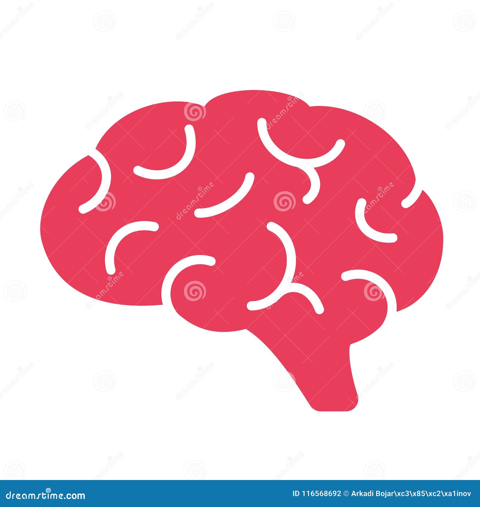 Brain vector icon stock vector. Illustration of concept - 116568692