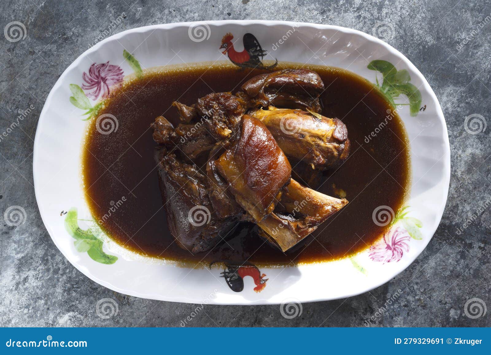 Red braised pork knuckle stock image. Image of asian - 279329691