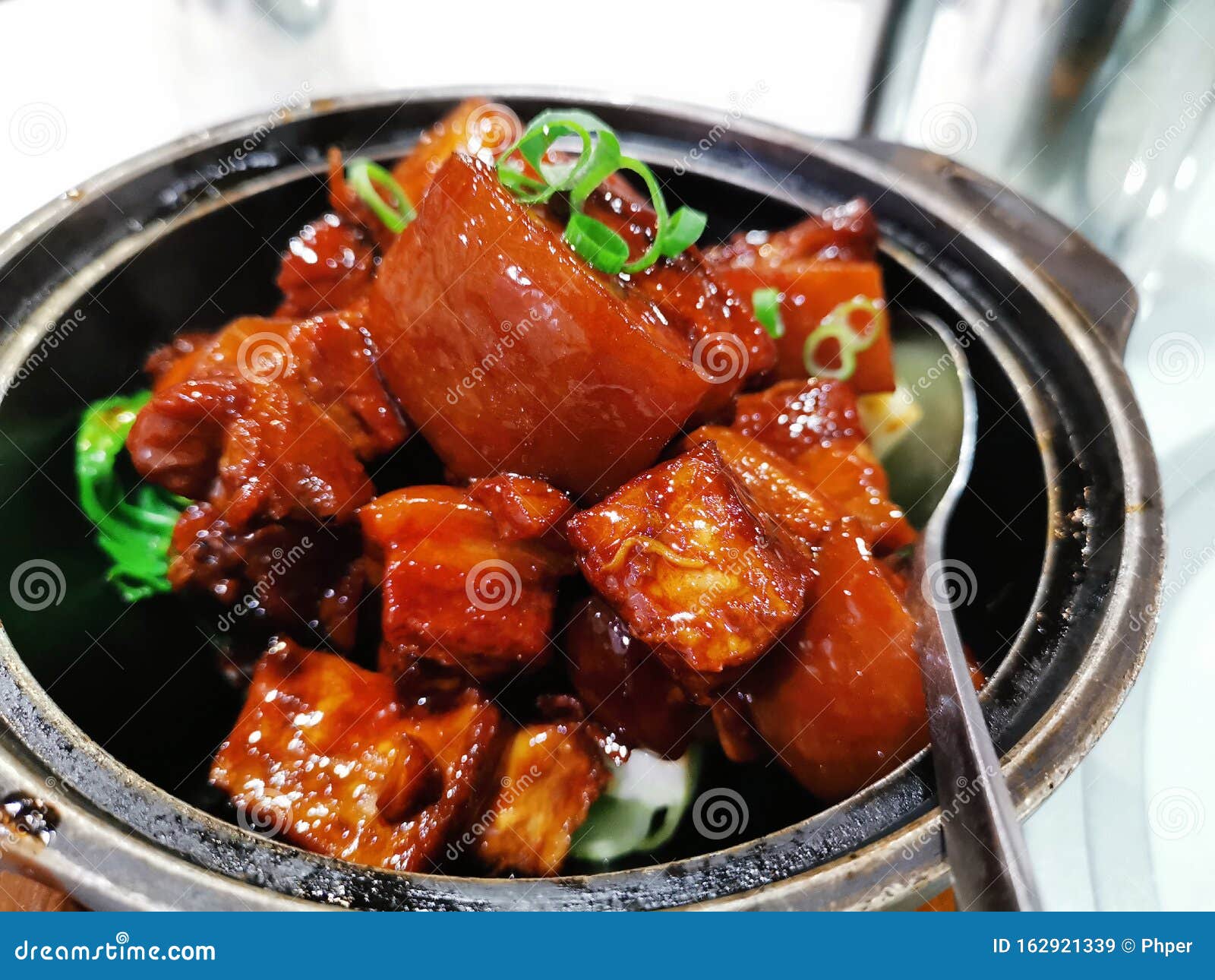 Red Braised Pork in a Pot - Chinese Dish Stock Image - Image of braised ...