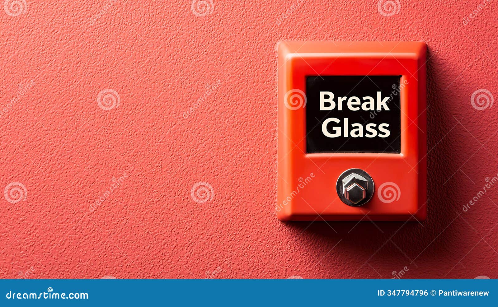 Red Break Glass Fire Alarm on Wall Stock Illustration - Illustration of ...