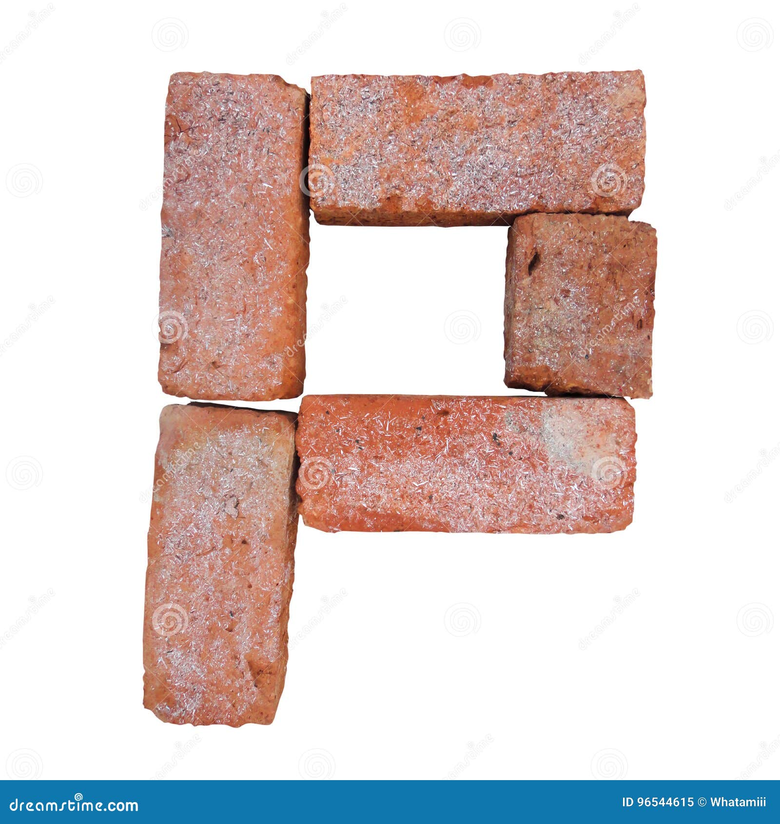 Red Brick Alphabet Font on White Background Isolated with Clipping Path ...