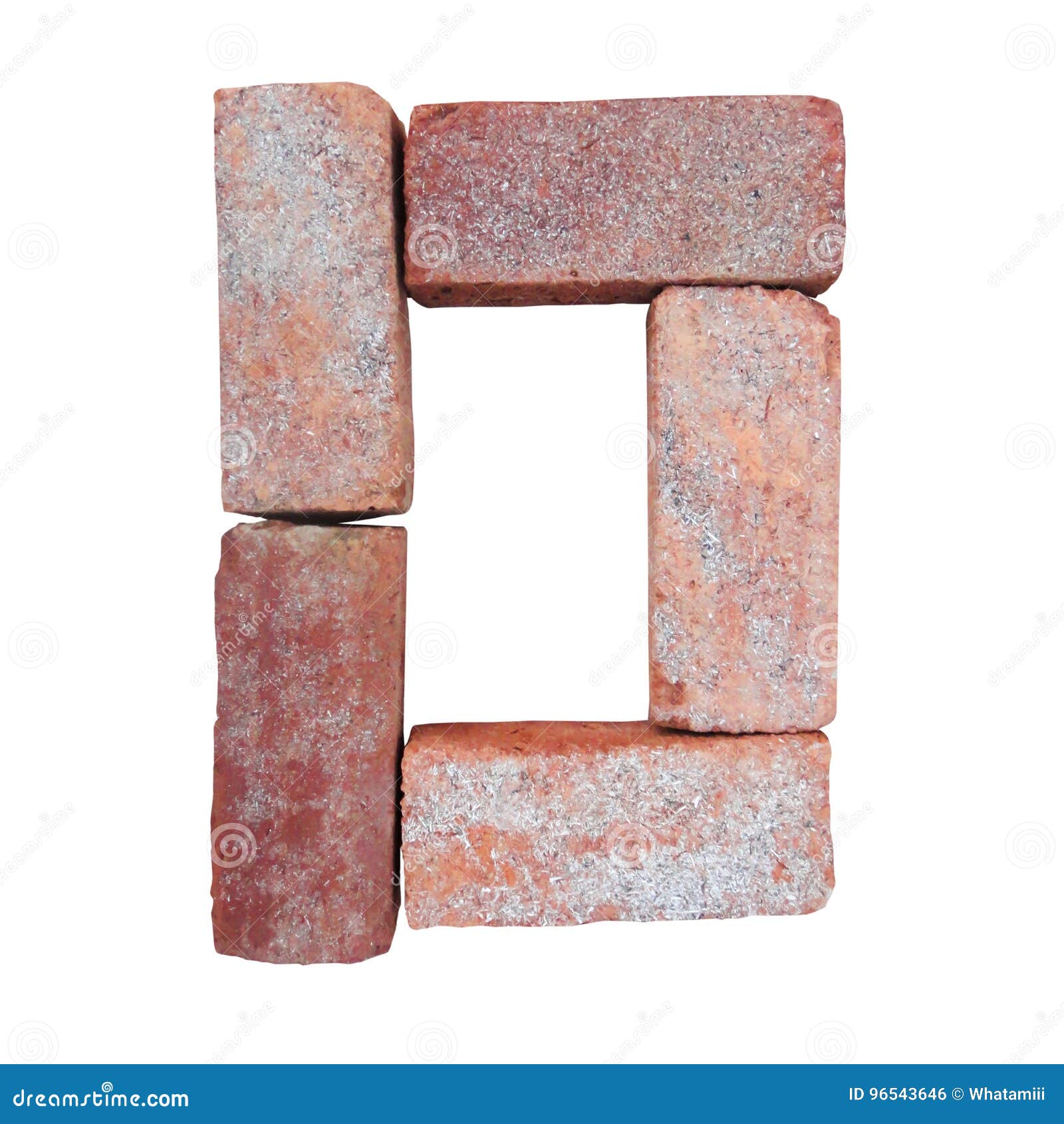 Red Brick Alphabet Number Font on White Background Isolated with ...