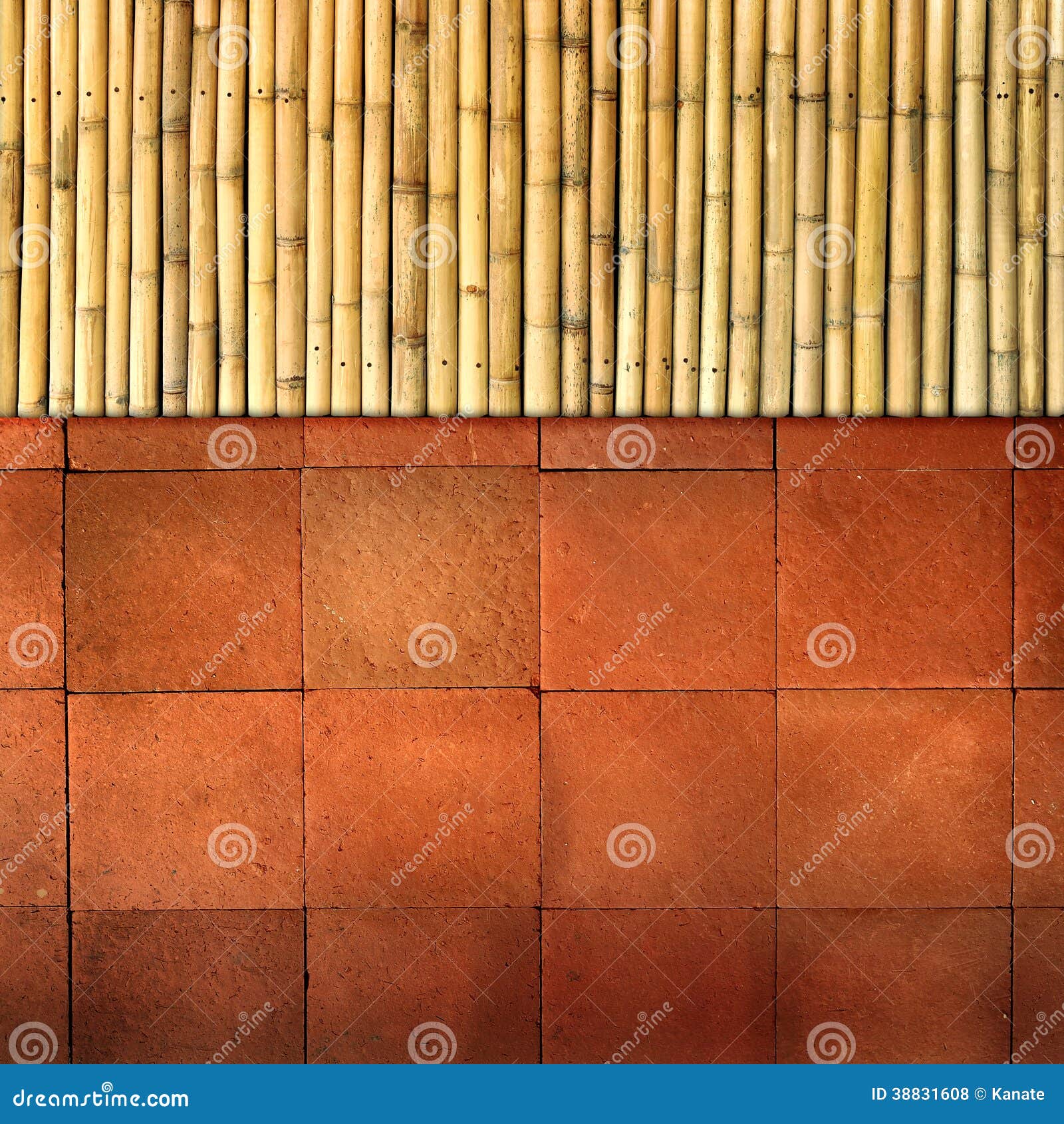 Red Brick and Bamboo Background. Stock Photo - Image of traditional ...