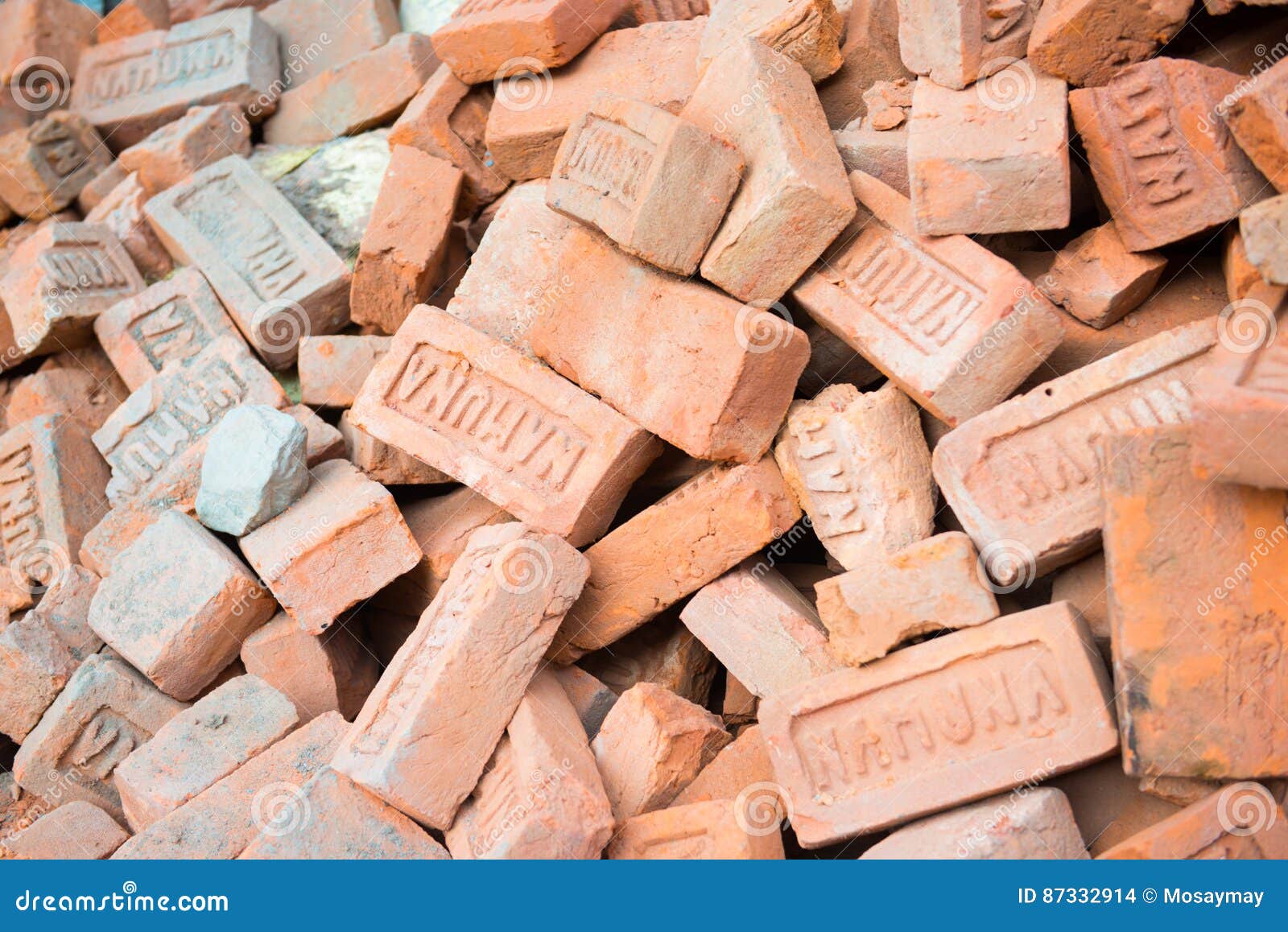 Red Brick for Build in Construction Site Editorial Stock Image - Image ...
