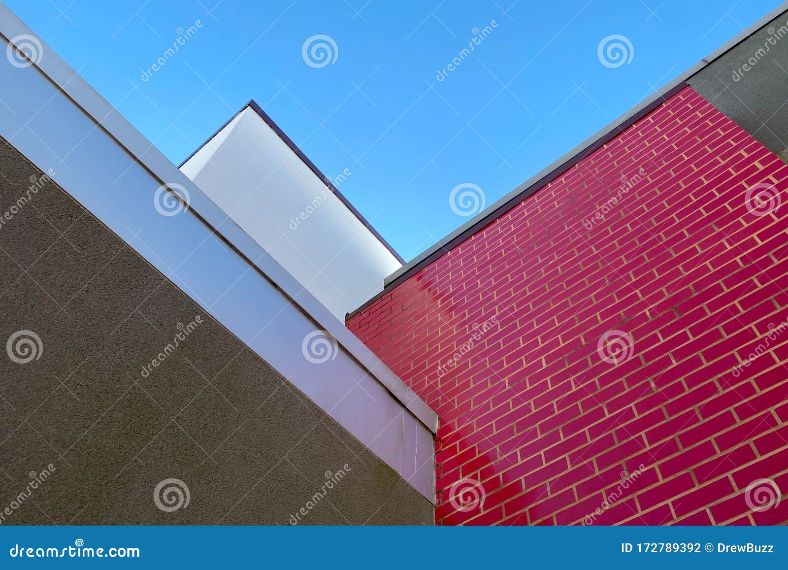 Red Brick Building Angle Roof Line Stock Photo - Image of architect ...