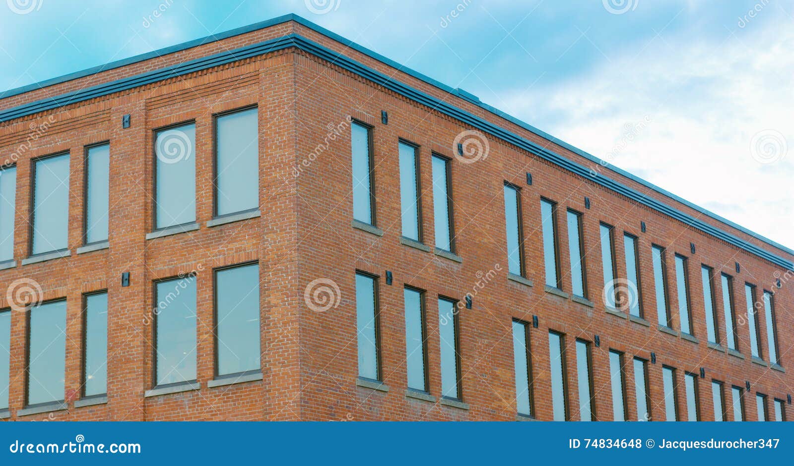 Red Brick Building Corner Perspective Horizontal View Stock Photo ...