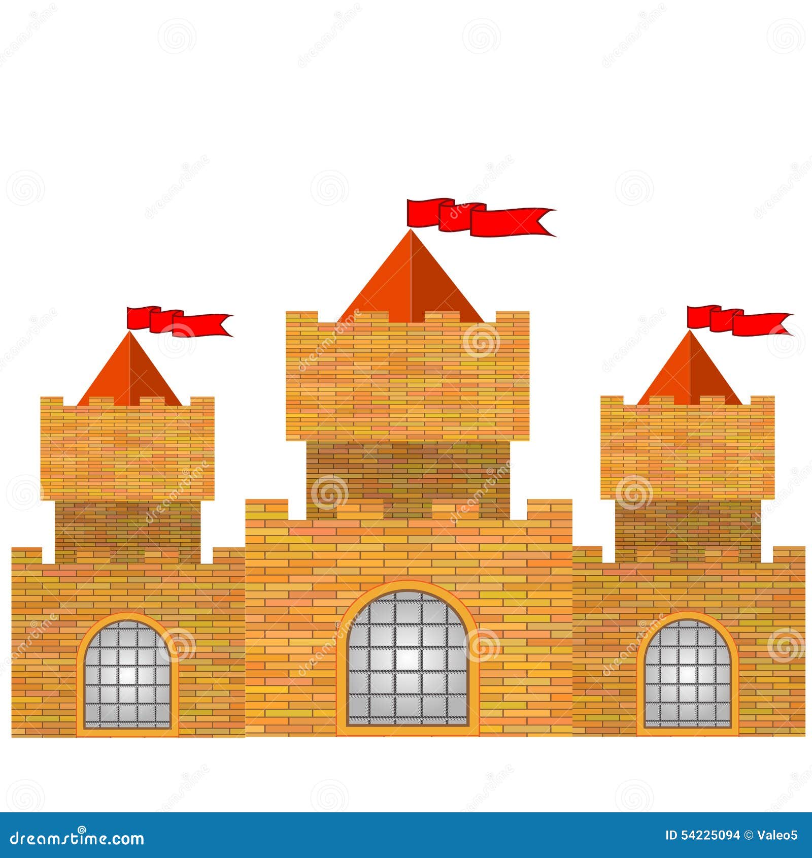 Red Brick Castle Vector Illustration | CartoonDealer.com #54225094