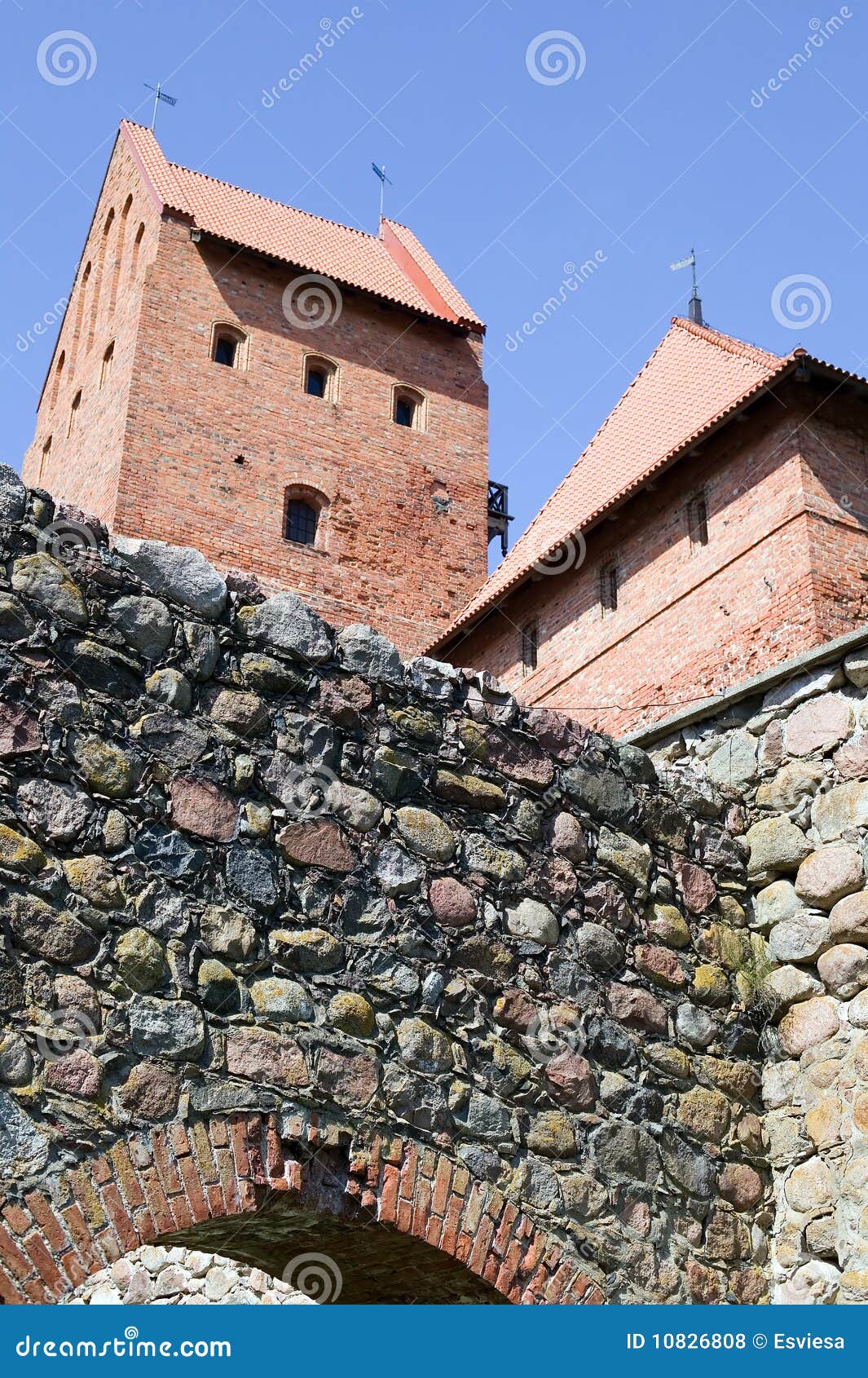 Red Brick Castle With Sky Background Stock Photo | CartoonDealer.com ...