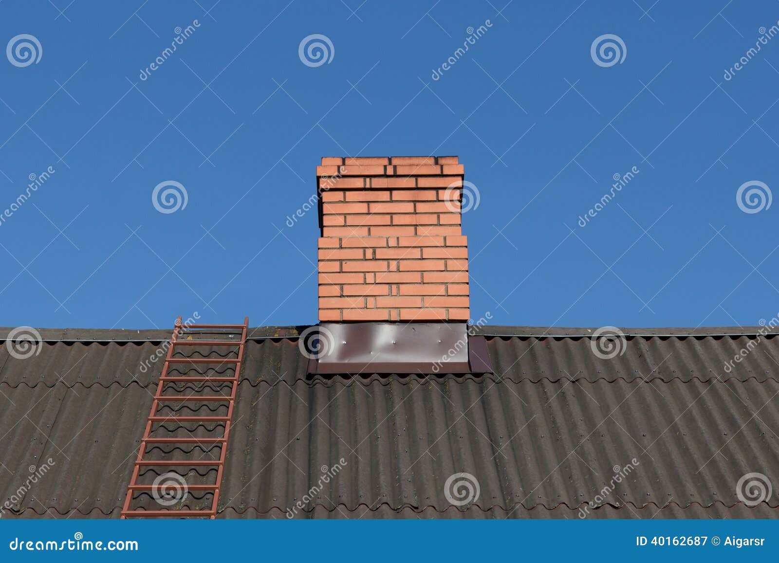 Red brick chimney stock image. Image of exterior, house - 40162687