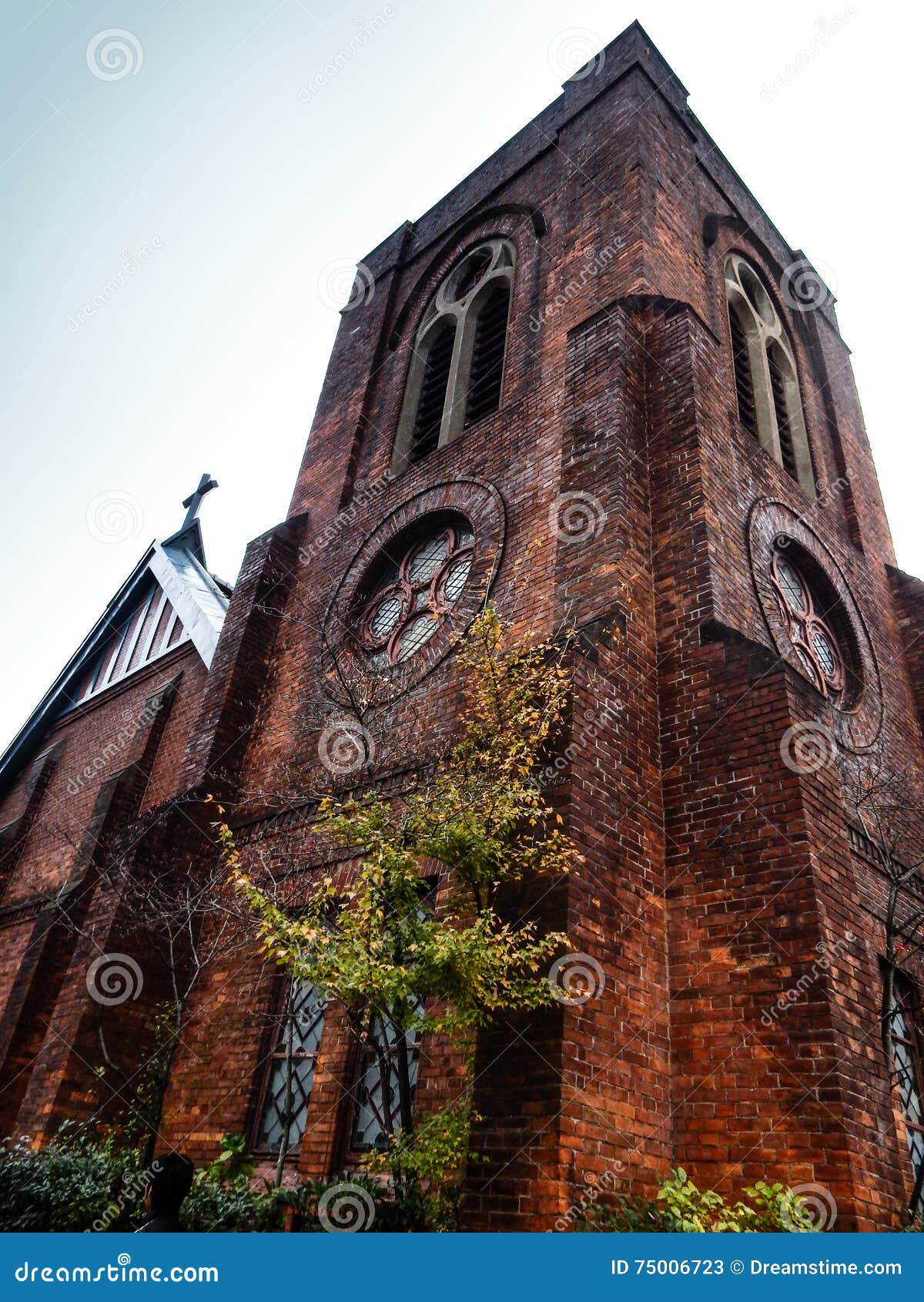 Red brick church stock image. Image of modern, wall, brick - 75006723