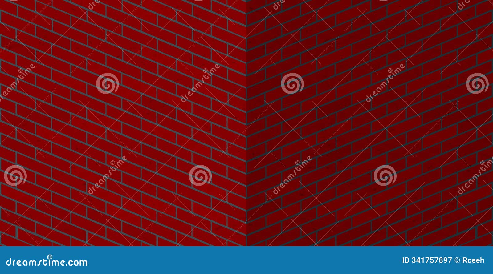 Red Brick Corner Wall Pattern Stock Illustration - Illustration of clay ...