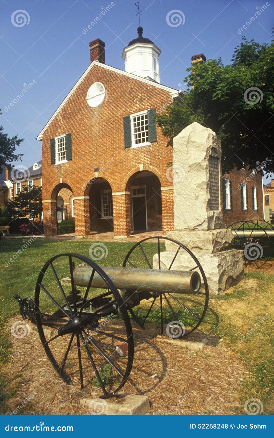 Red Brick Courthouse with Cannon in Foreground, Fairfax County, VA ...