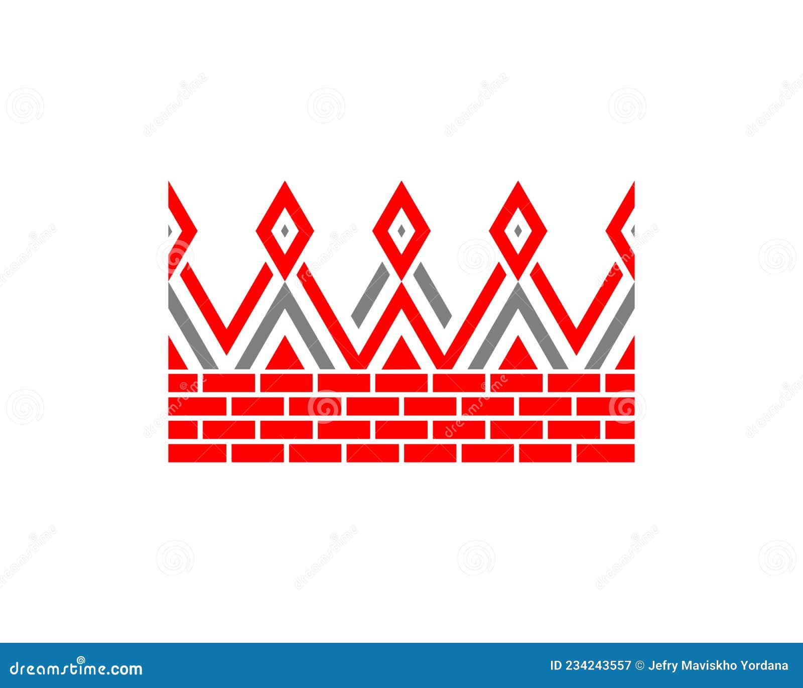Red Brick with Crown Shape Logo Stock Vector - Illustration of white ...