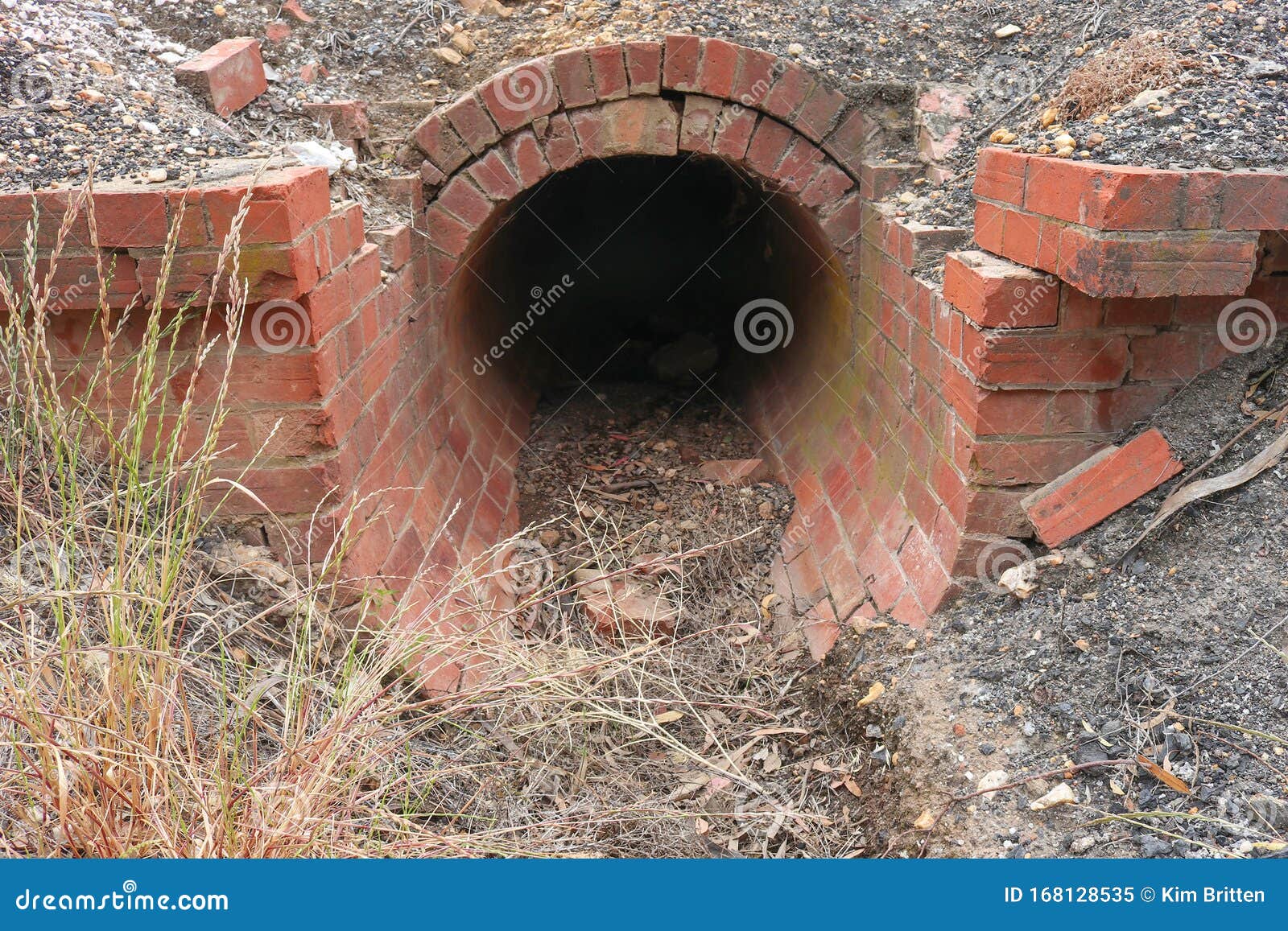 Red Brick Culvert Drain Under Road Stock Image - Image of roadway ...