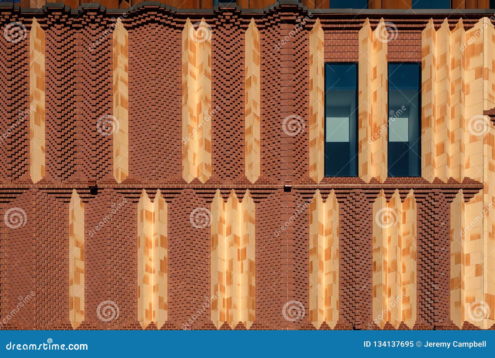 Red Brick Design Facade stock image. Image of facade - 134137695