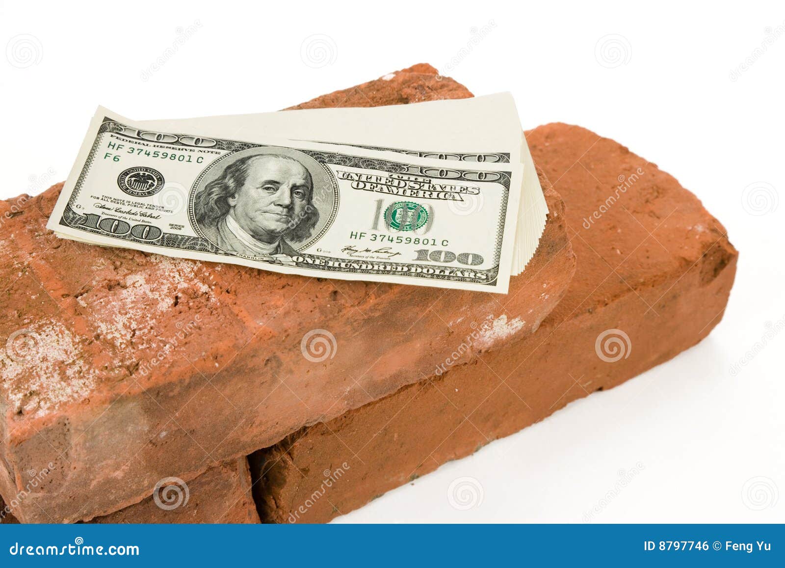 Red Brick and Dollar stock photo. Image of background - 8797746