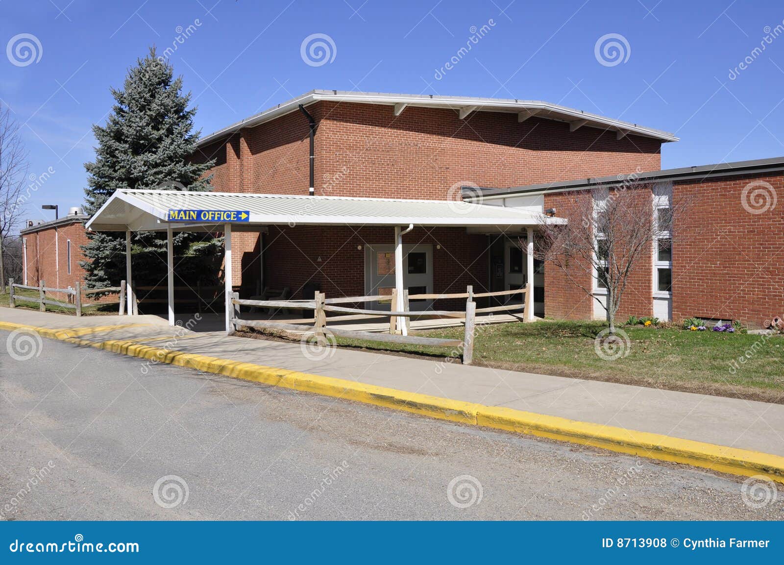 Red Brick Elementary School Stock Photo - Image of education, facility ...