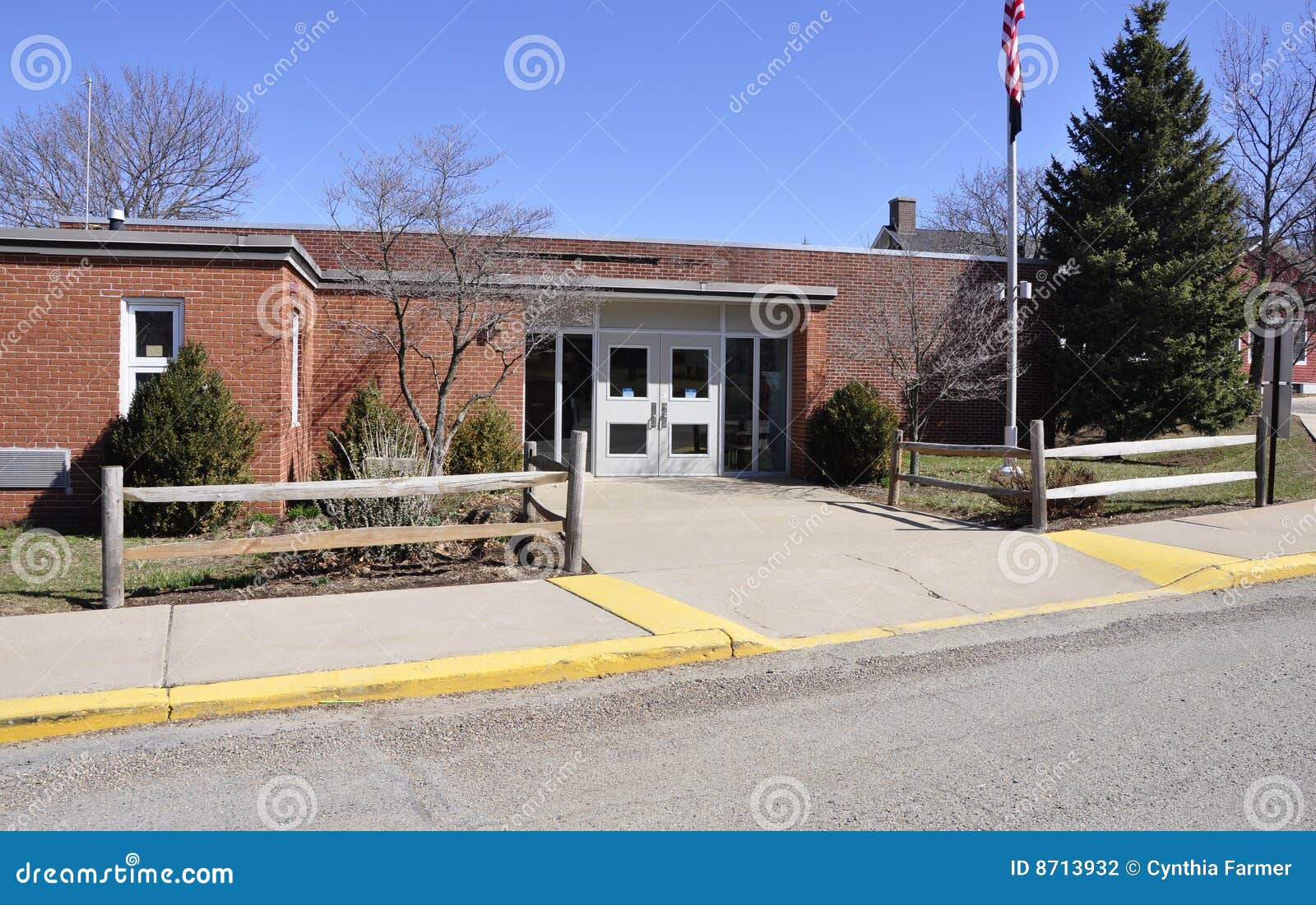 Red Brick Elementary School Stock Photo - Image of education, harmony ...