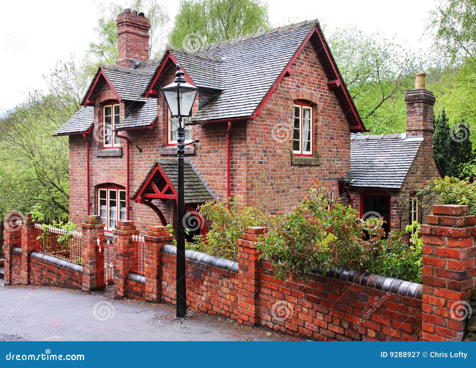 Red Brick English Village House Stock Image - Image of peace ...