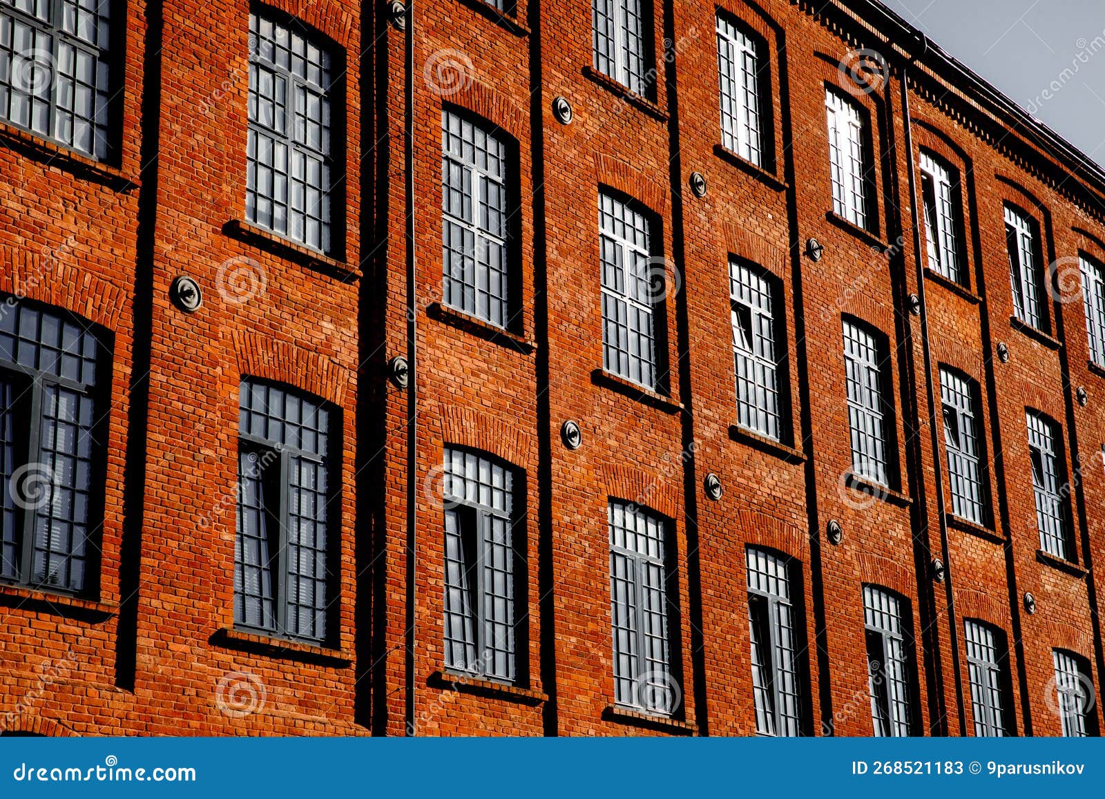 Red Brick Facade of the Factory. Stock Image - Image of evolution ...