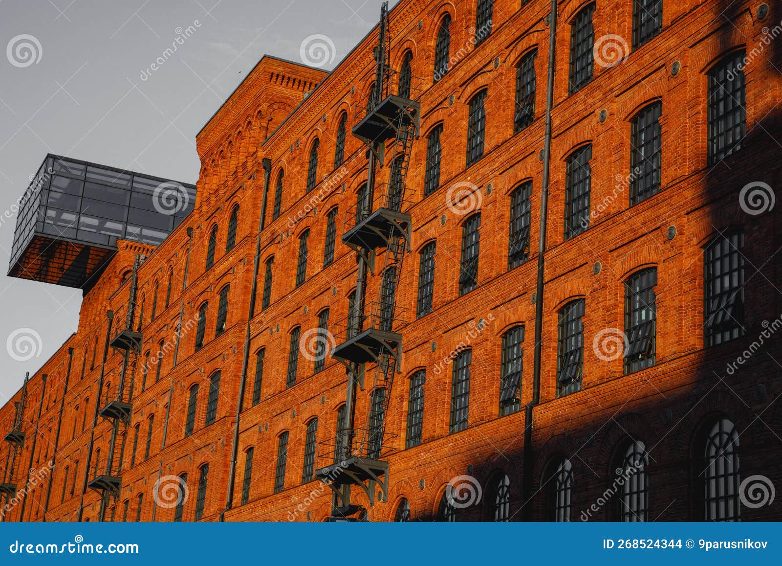 Red Brick Facade of the Factory. Stock Photo - Image of architecture ...