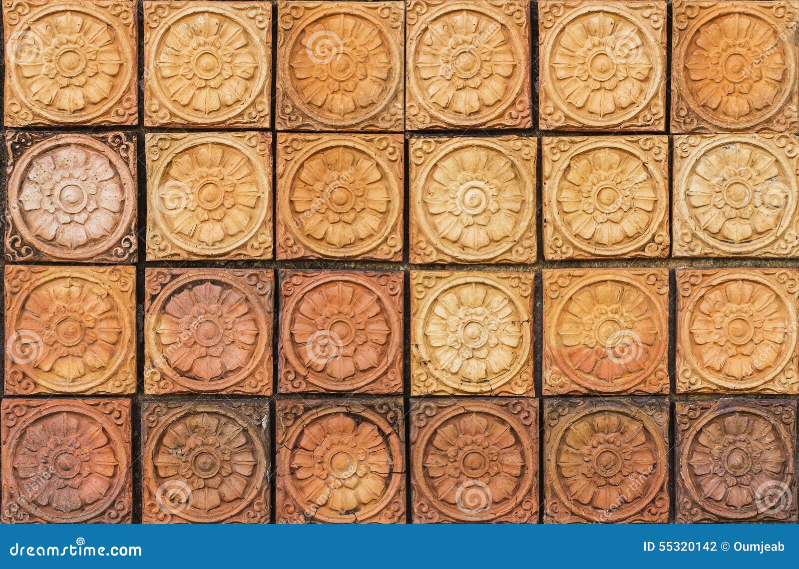 Red brick flower pattern stock photo. Image of brickwork - 55320142
